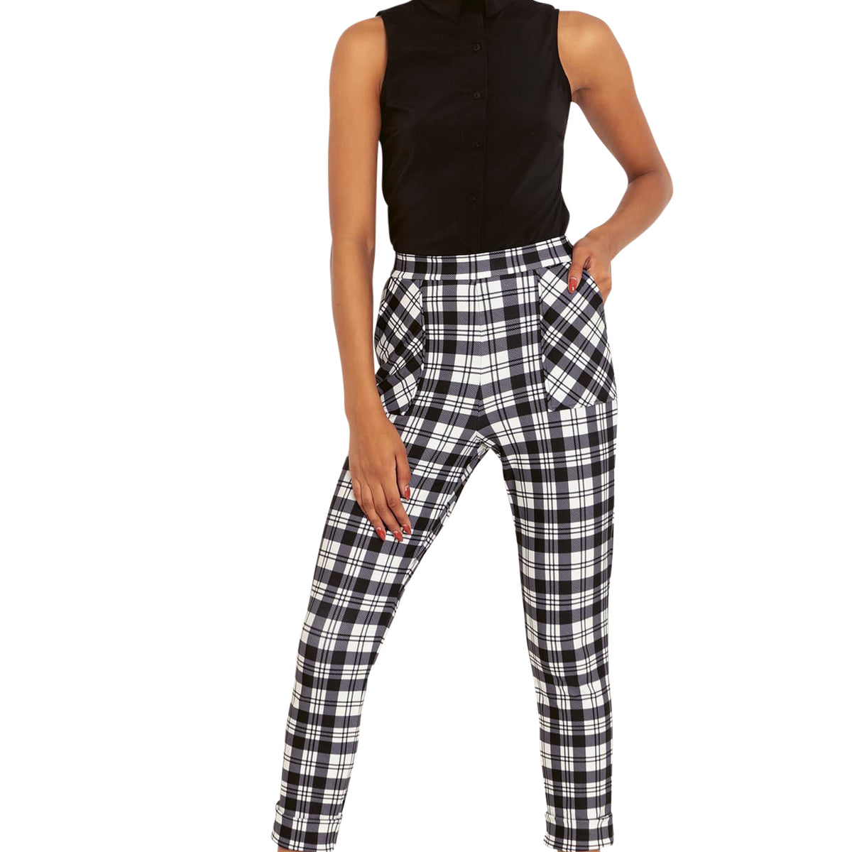 Tartan Magpie Cuffed Pants - Limited – BlackMilk Clothing
