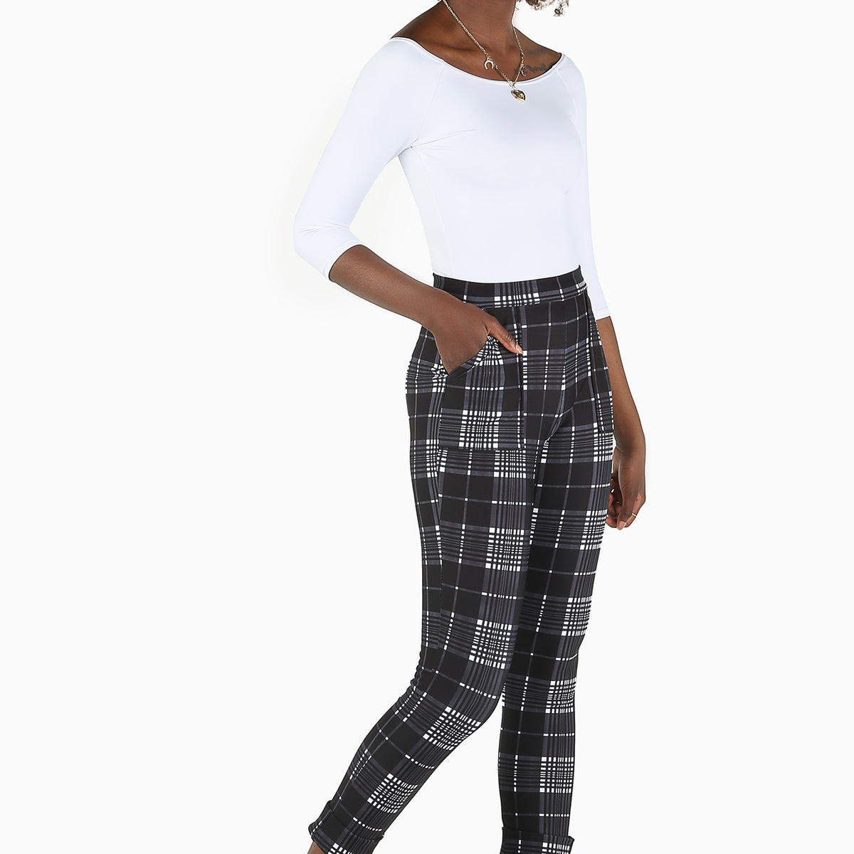 Tartan Mono Cuffed Pants - Limited – BlackMilk Clothing