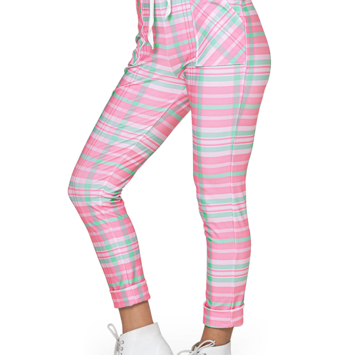 Tartan Pink Cuffed Pants - Limited – BlackMilk Clothing