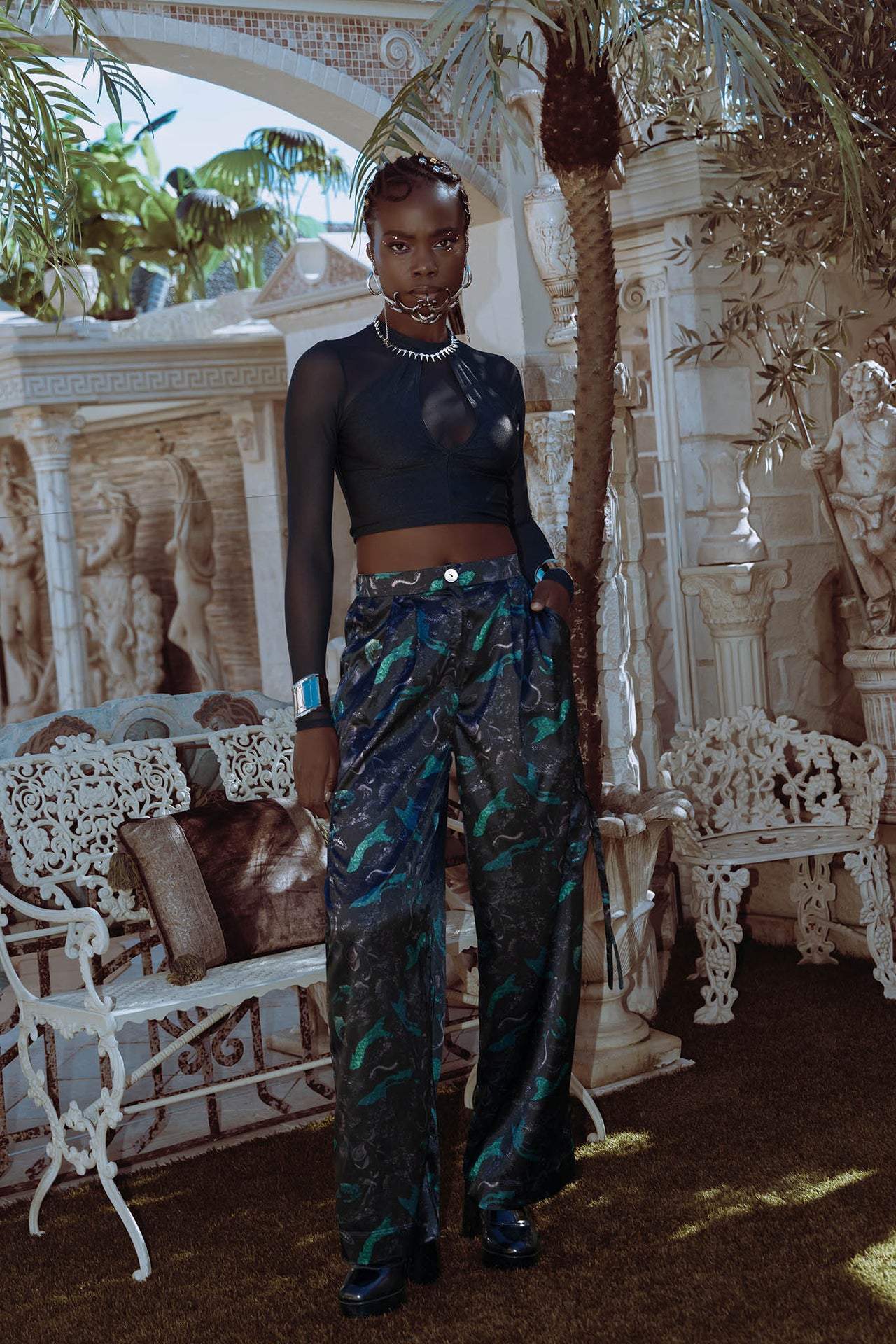 Abyss Wide Leg Satin Cargo Pants - Limited – BlackMilk Clothing