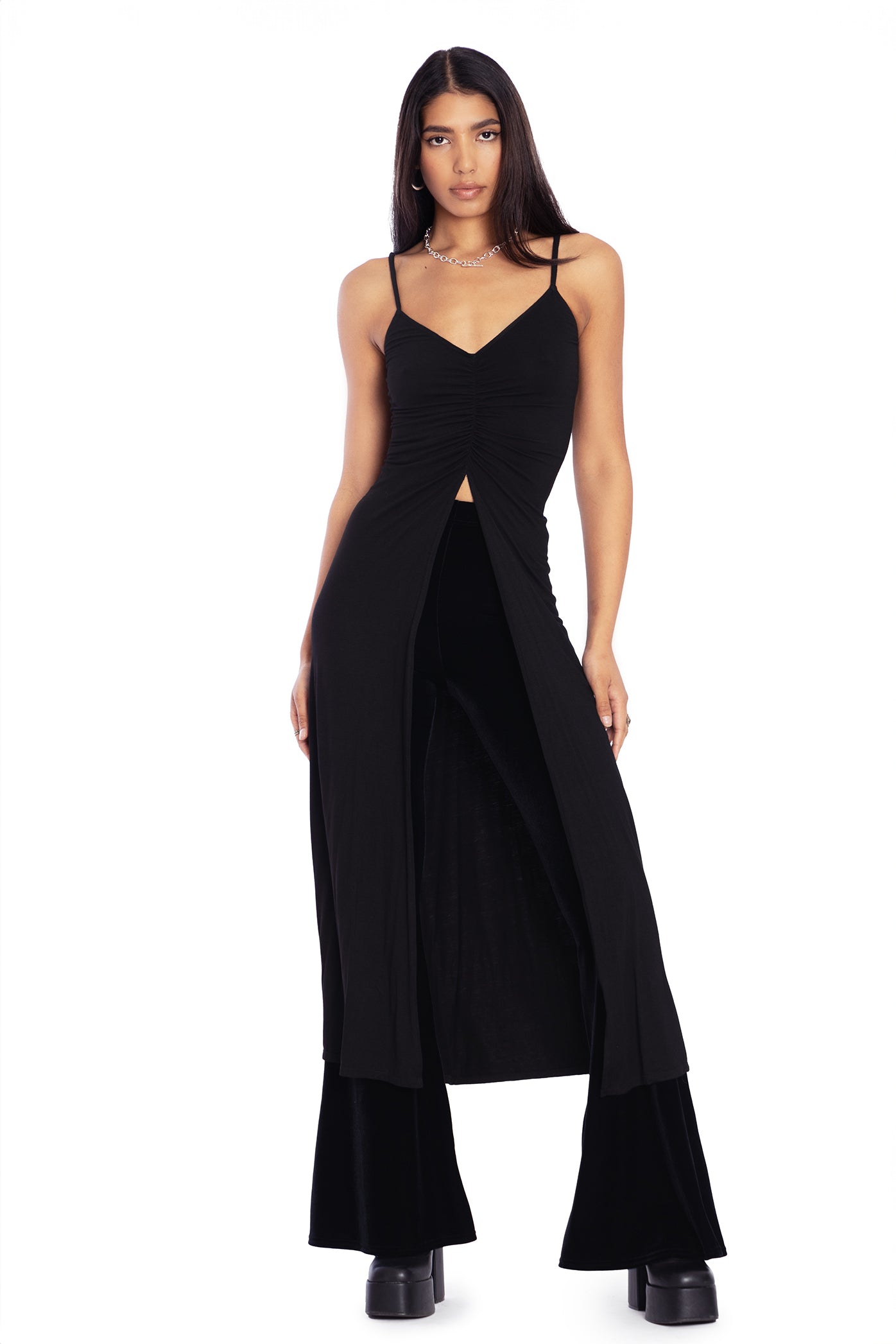 Apparition Split Front Midaxi Top – BlackMilk Clothing