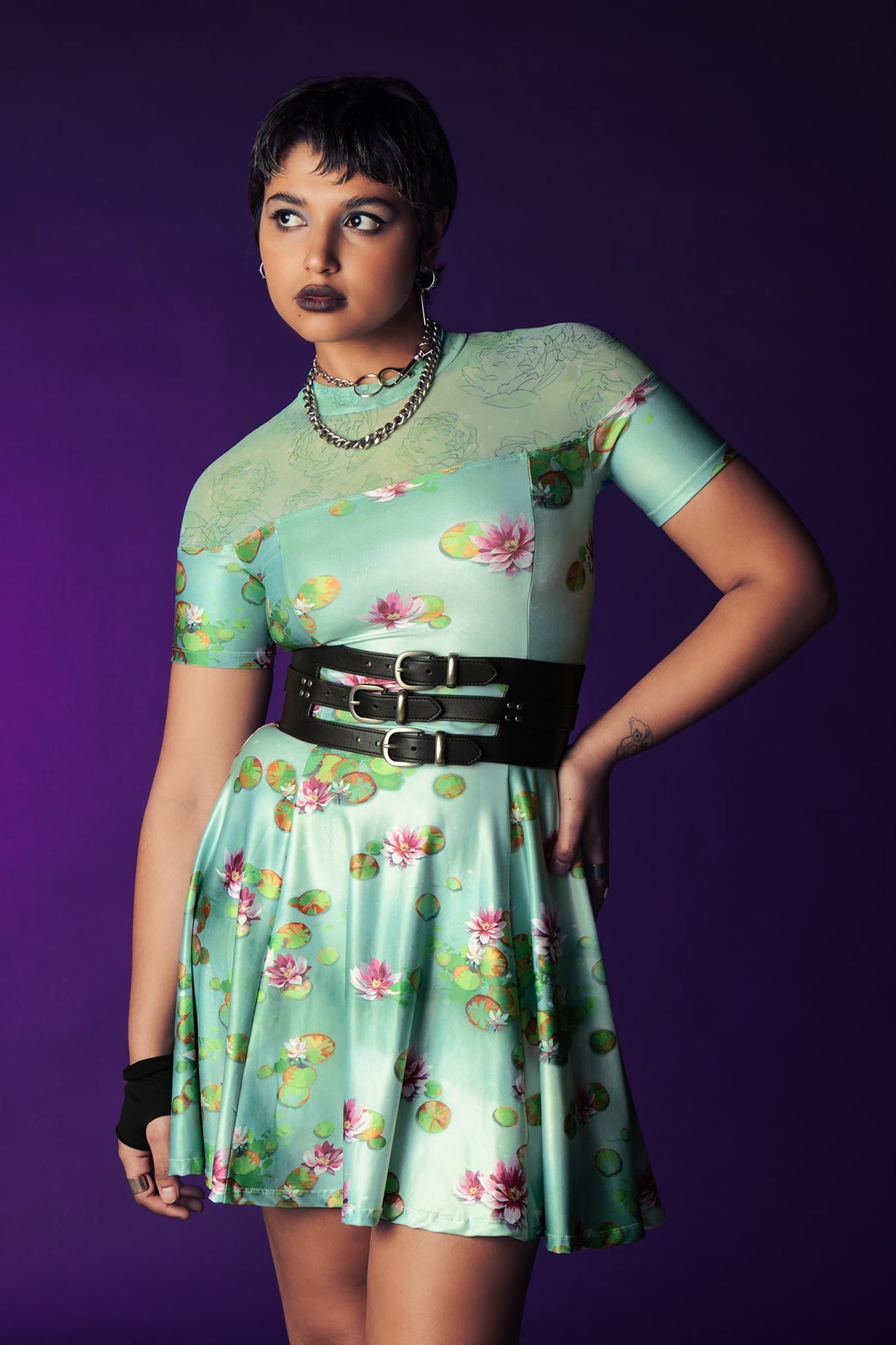 Sanity Check Sheer Splice Evil Tee Dress - Limited – BlackMilk Clothing