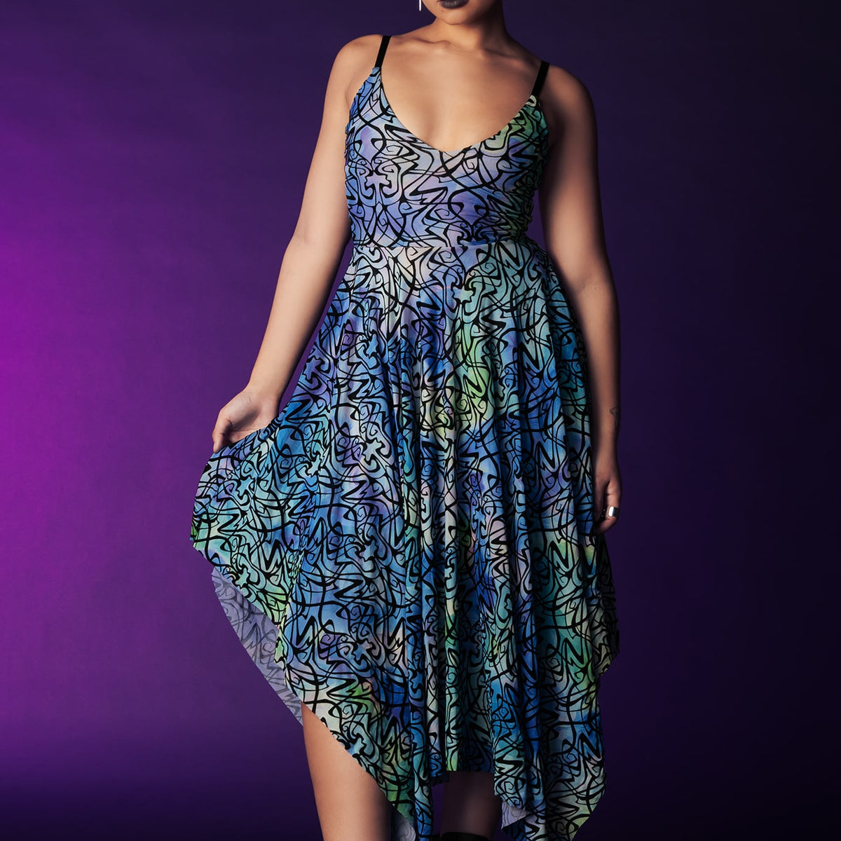 Stained Glass Zaun Handkerchief Dress - Limited – BlackMilk Clothing