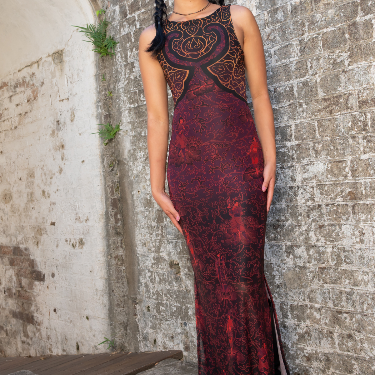 Fire Nation Trio Tank Column Maxi Dress - Limited – BlackMilk Clothing