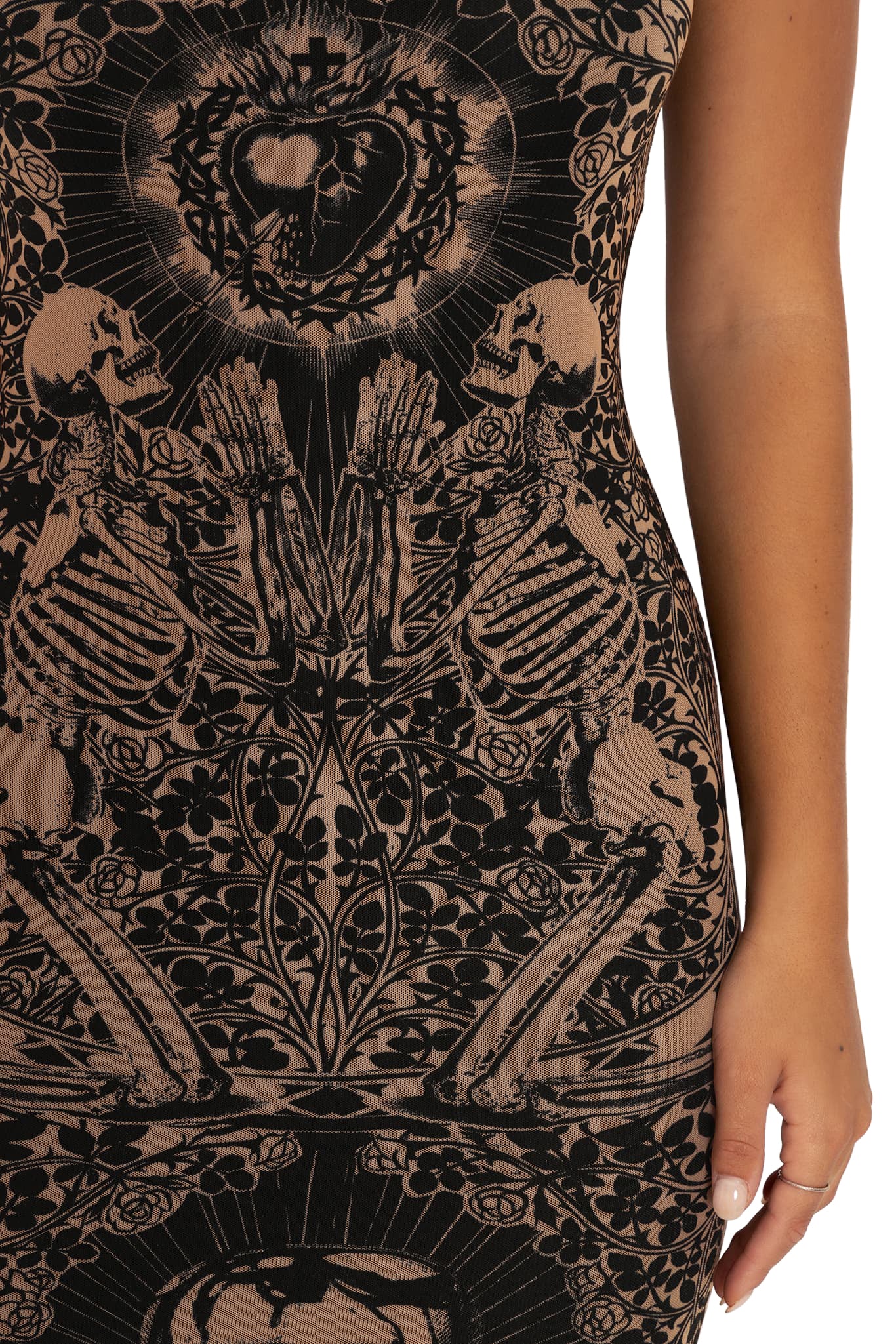 Blood Sacrifice Beige Sheer Bodycon Slip Dress – BlackMilk Clothing