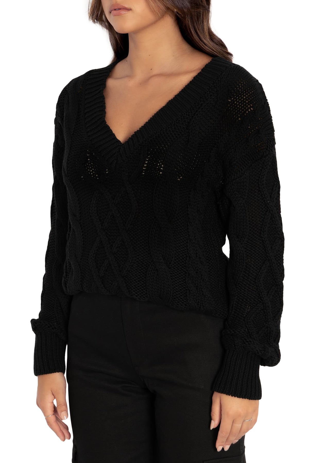 Black Cable Knit Sweater - Limited – BlackMilk Clothing
