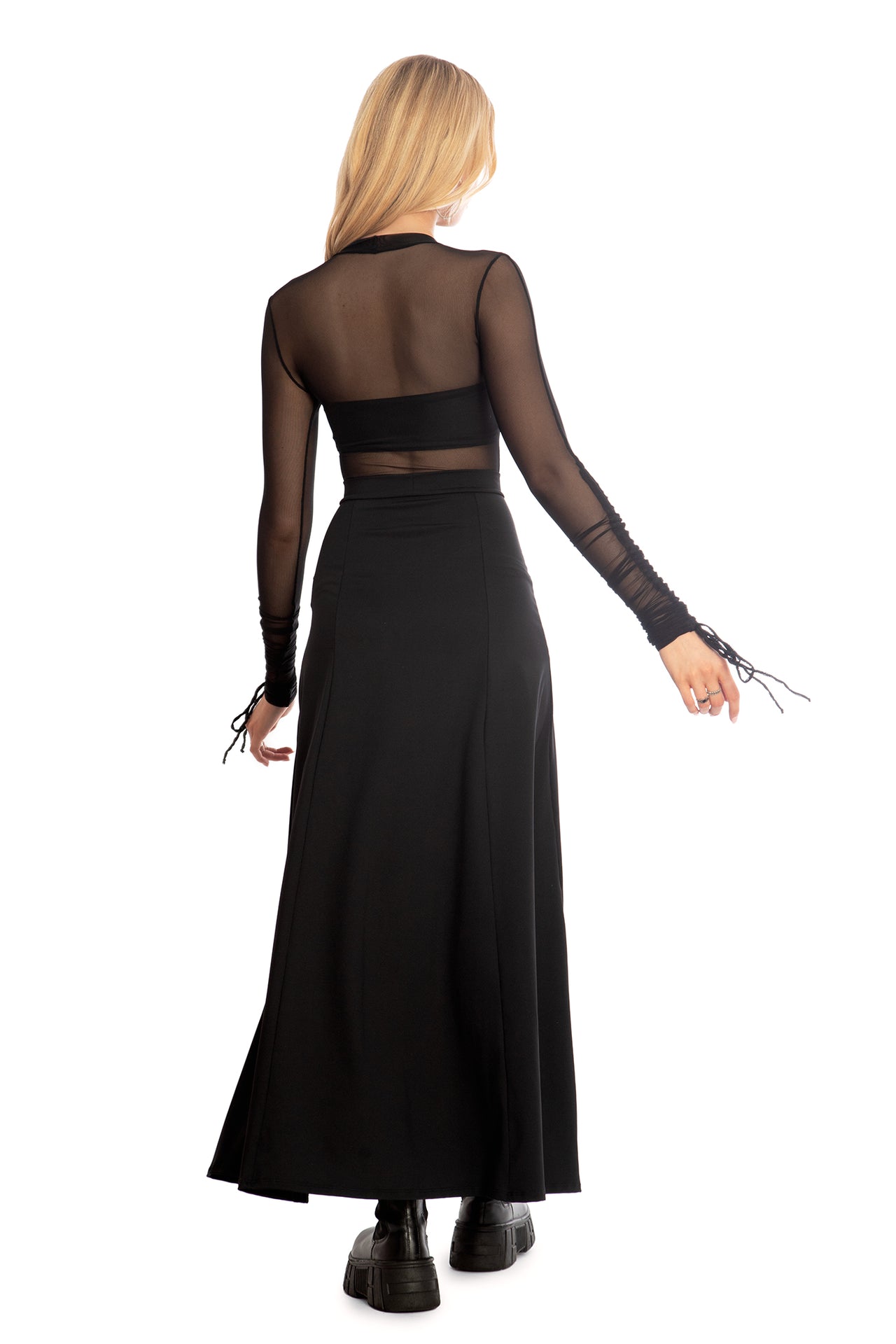 Matte Black Laced Split Skirt - Limited – BlackMilk Clothing