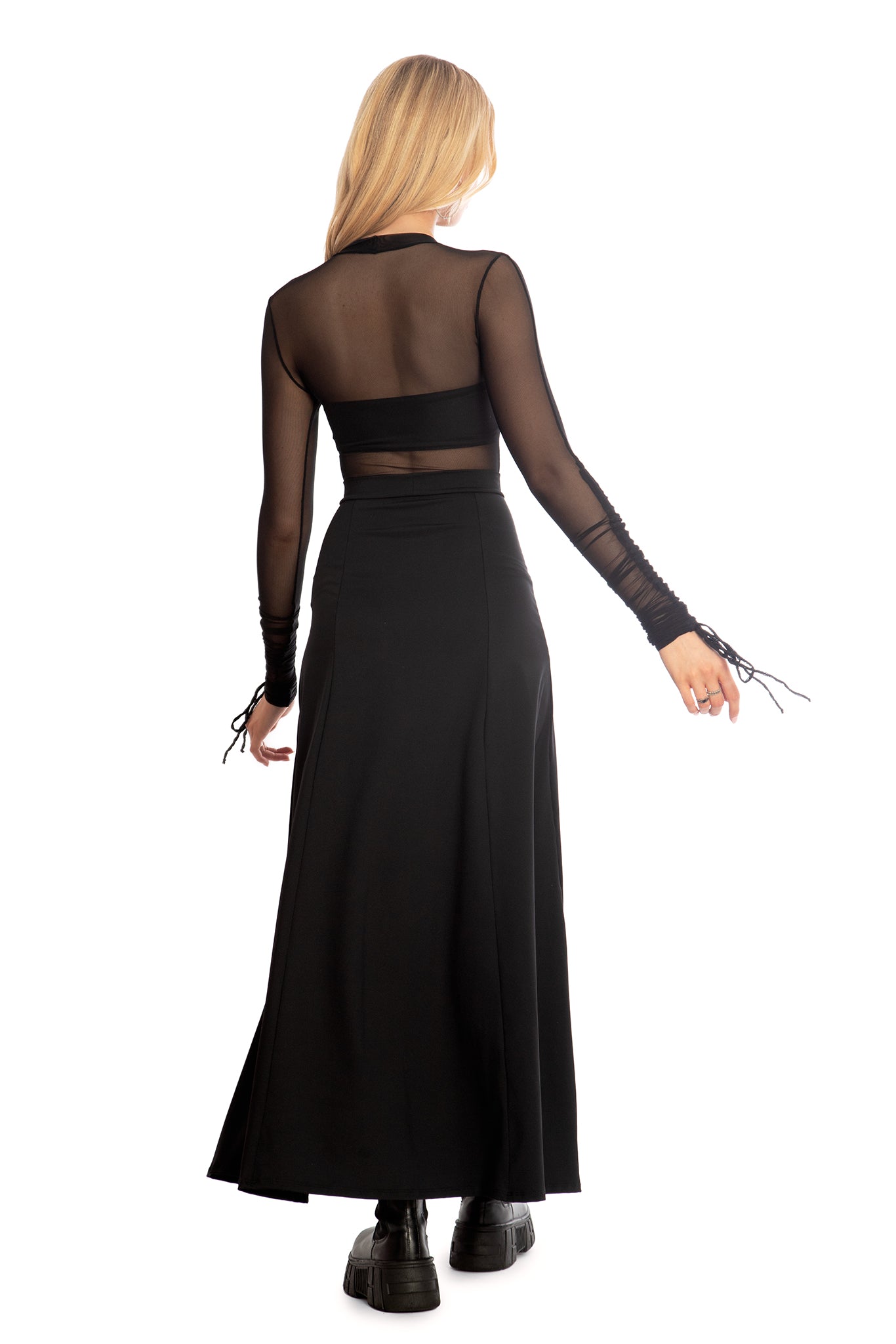 Matte Black Laced Split Skirt - Limited – BlackMilk Clothing