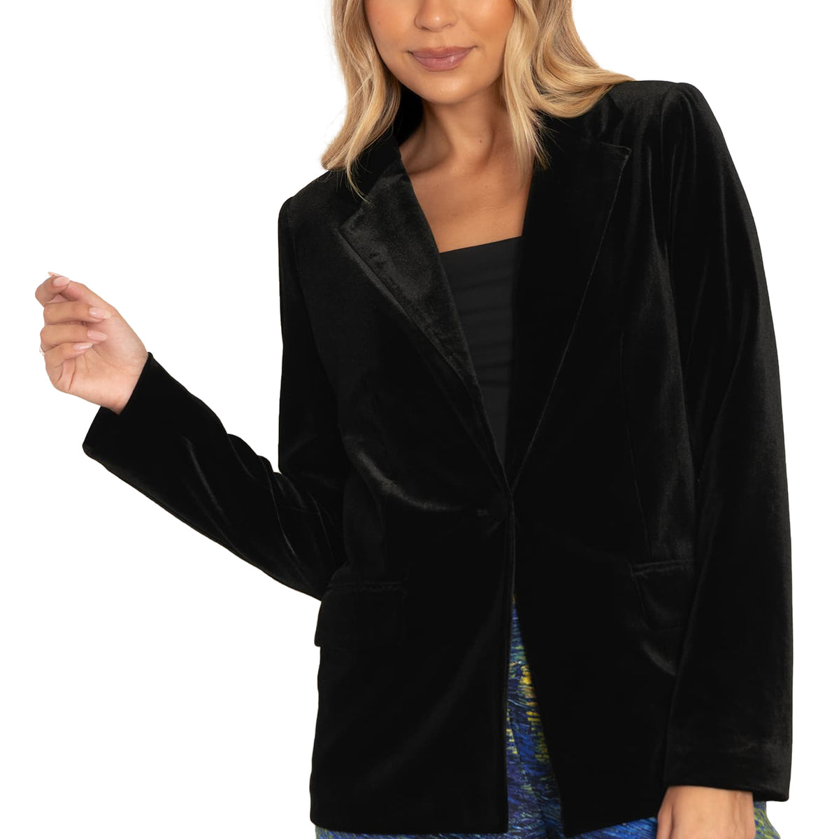 Starry Night Over The Rhône Black Velvet Blazer – BlackMilk Clothing