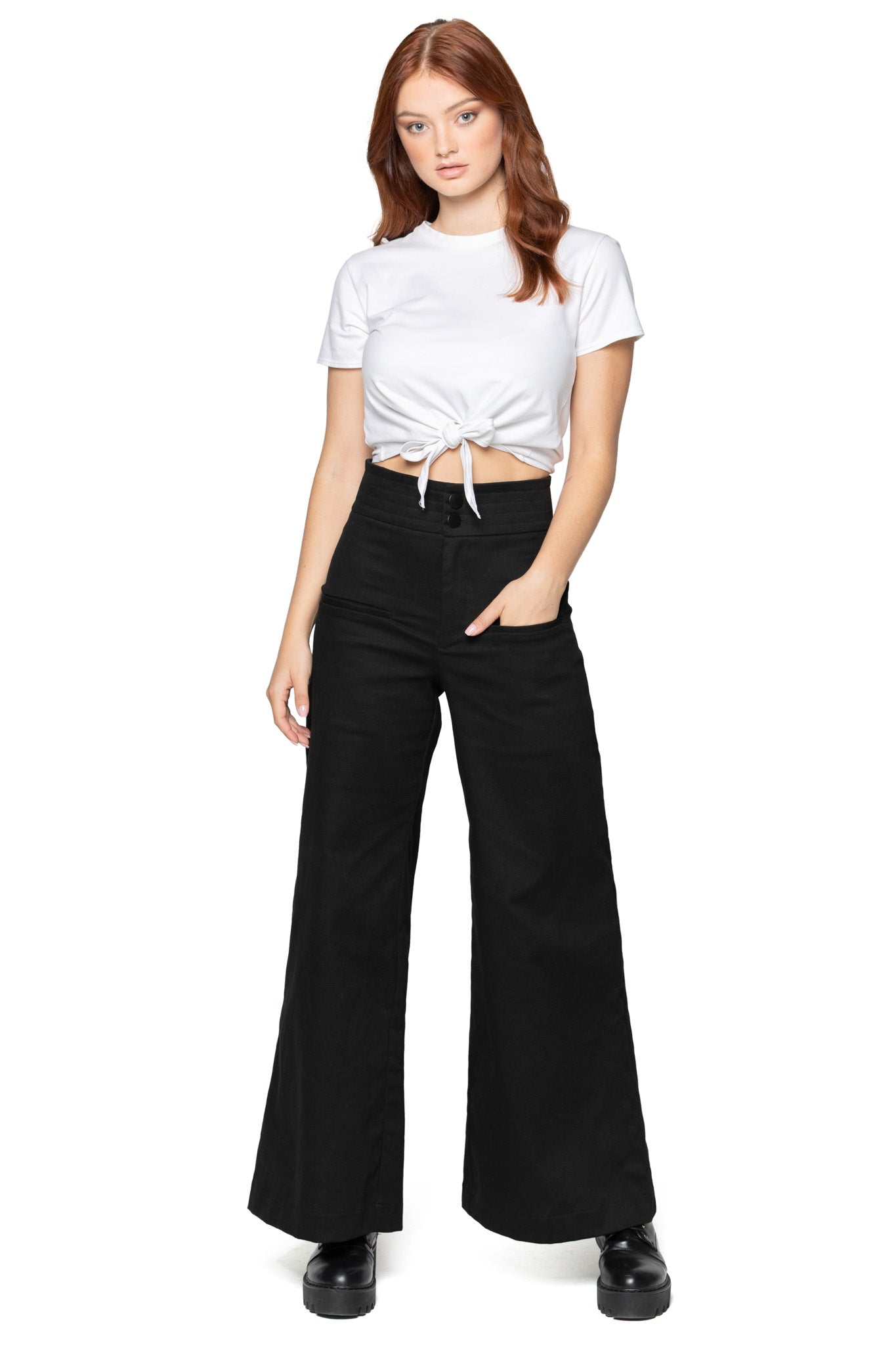 Black Sweeper Wide Leg Pants - Limited – BlackMilk Clothing