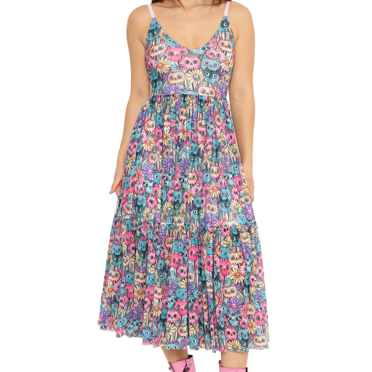 Blossoming Kitties Sheer Midaxi Dress - Limited – BlackMilk Clothing