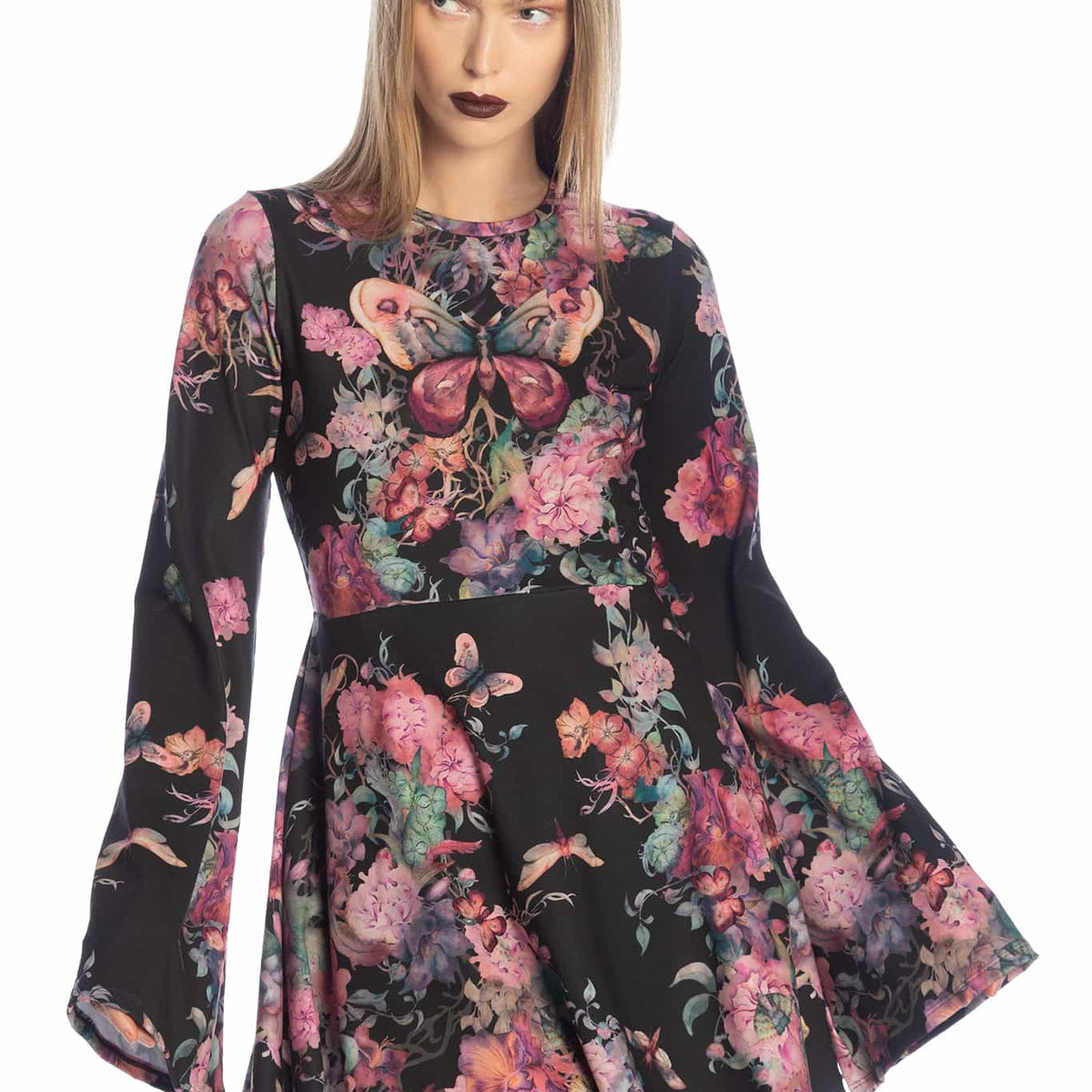 Bombyx Mori Bell Sleeve Dress - Limited – BlackMilk Clothing