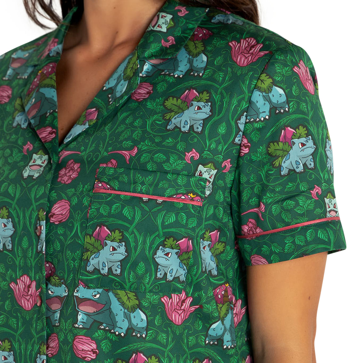 Bulbasaur Evolution Soft Button Up Sleep Shirt - Limited – BlackMilk ...