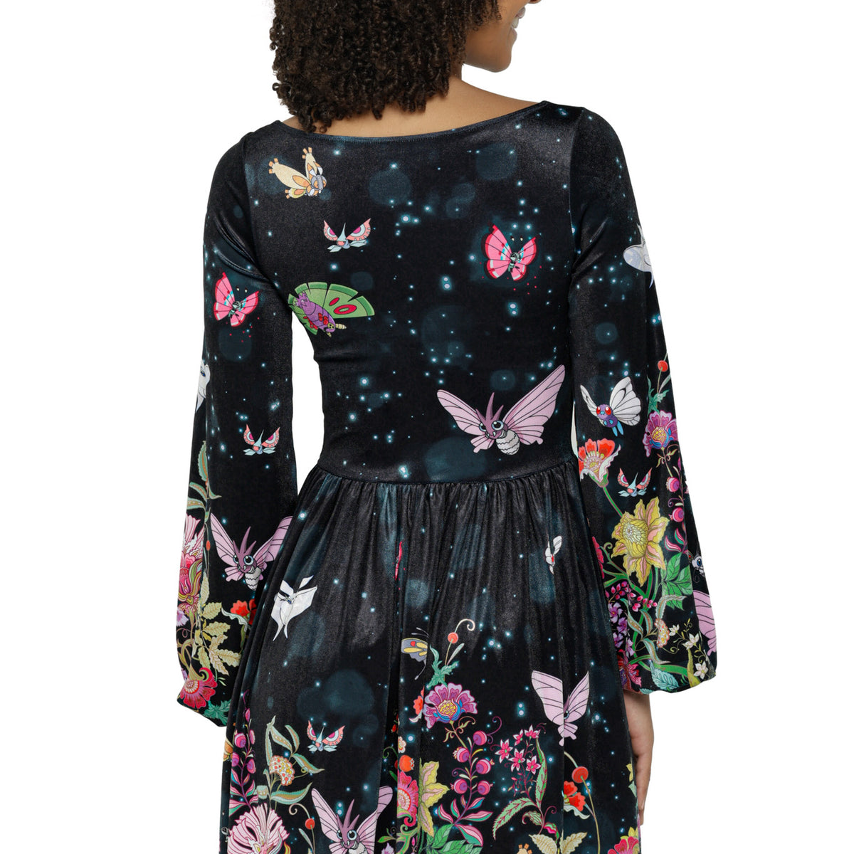 Butterfly Garden Velvet Squared Up Bishop Longline Dress - Limited ...