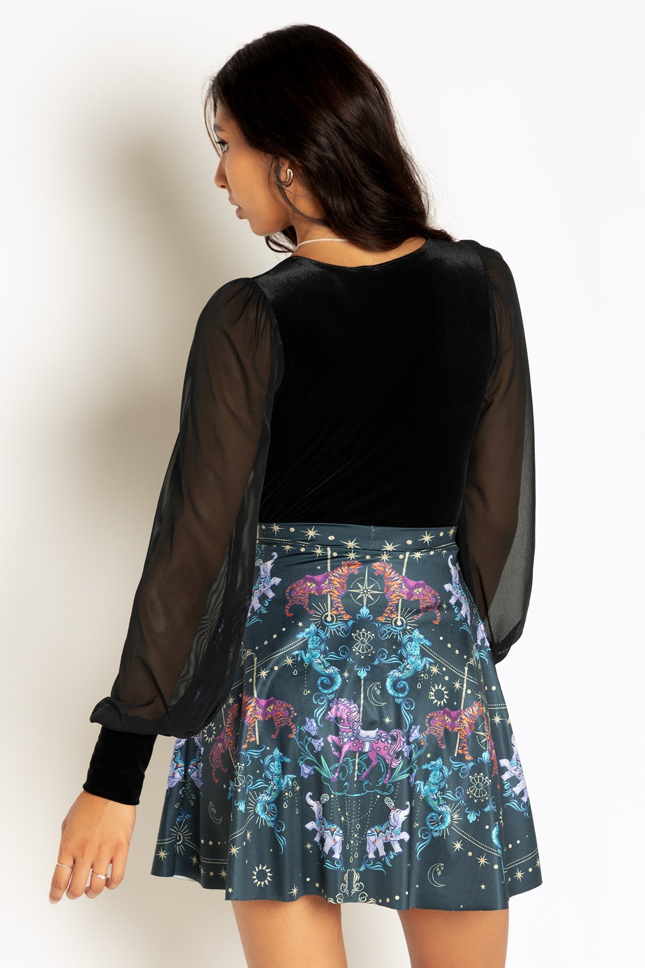 Carousel Shiny Pocket A-Line Skirt - Limited – BlackMilk Clothing