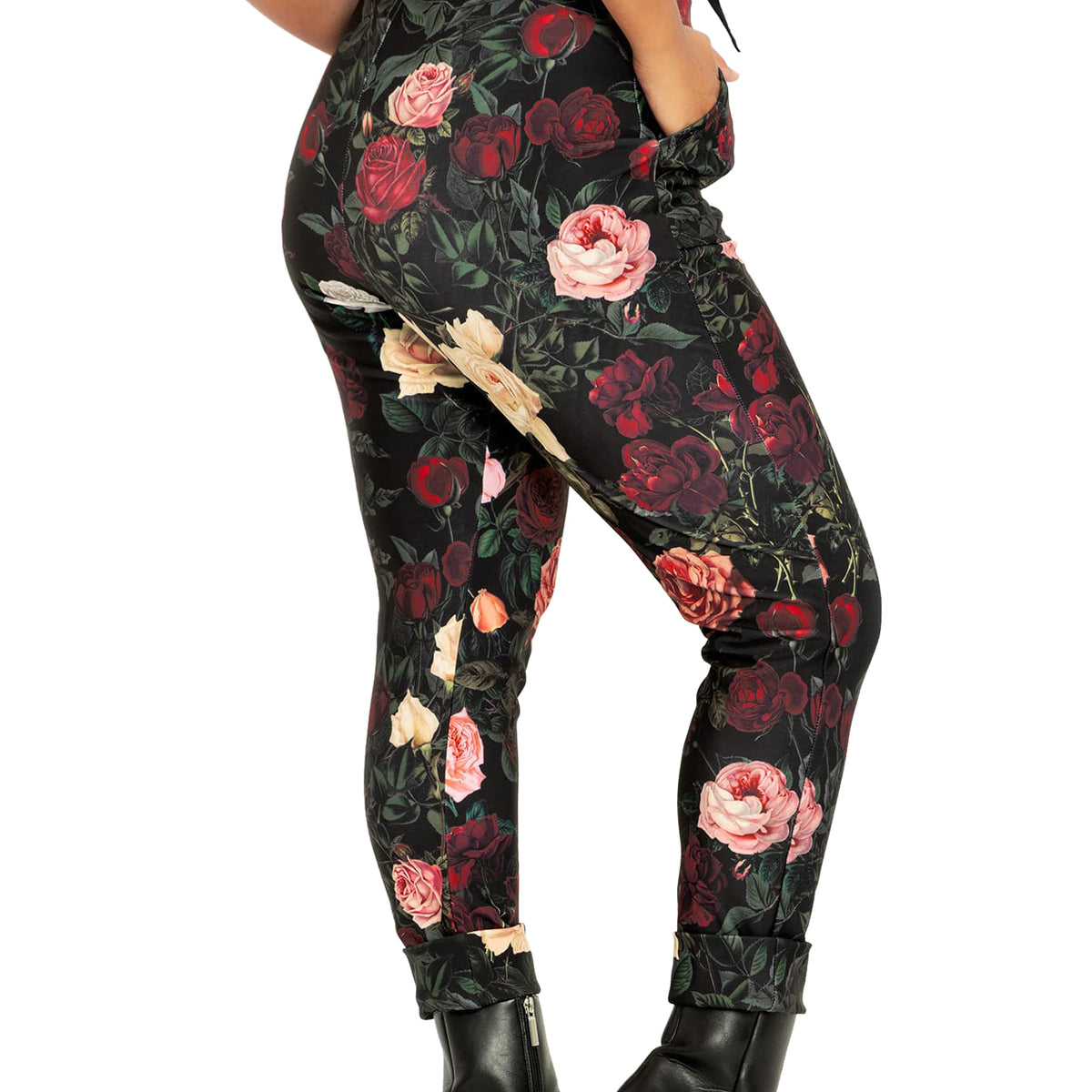 Dark Roses Cuffed Pants – BlackMilk Clothing