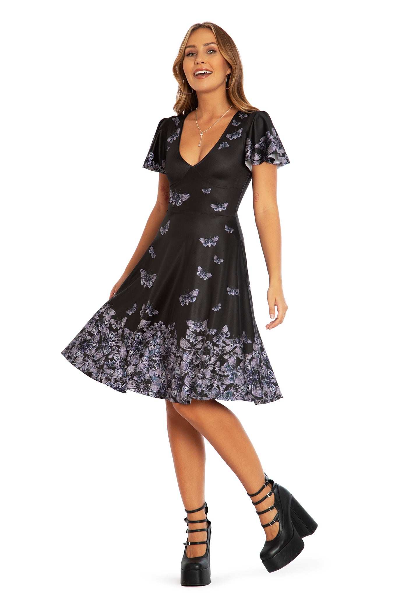 Death's Head Hawkmoth Rio Marilyn Midi Dress - Limited – BlackMilk Clothing