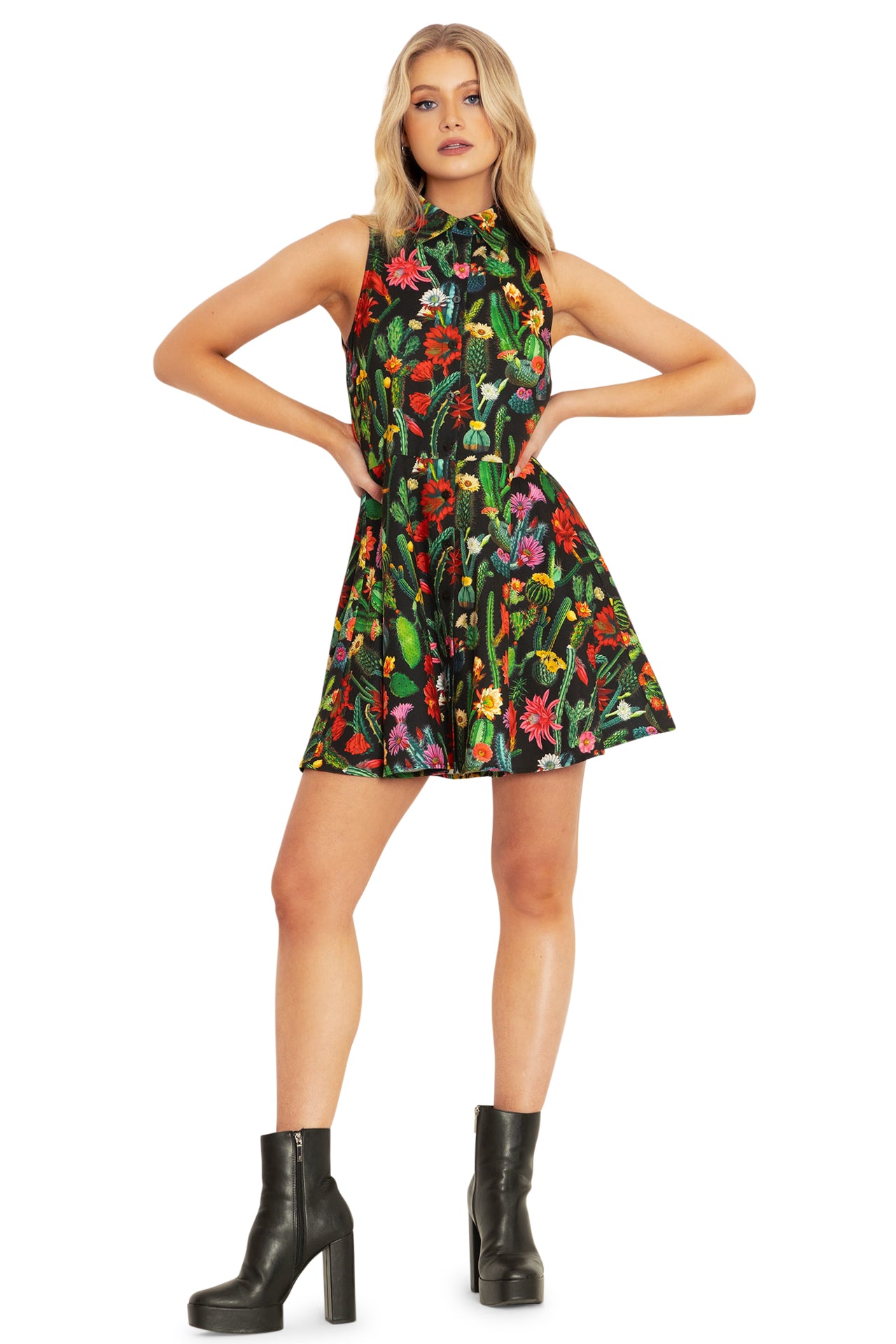 Desert Flower Work It Skater Dress - Limited – BlackMilk Clothing