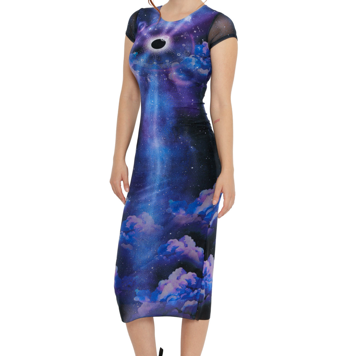 Eclipse Sheer Cap Sleeve Bodycon Maxi Dress - Limited – BlackMilk Clothing