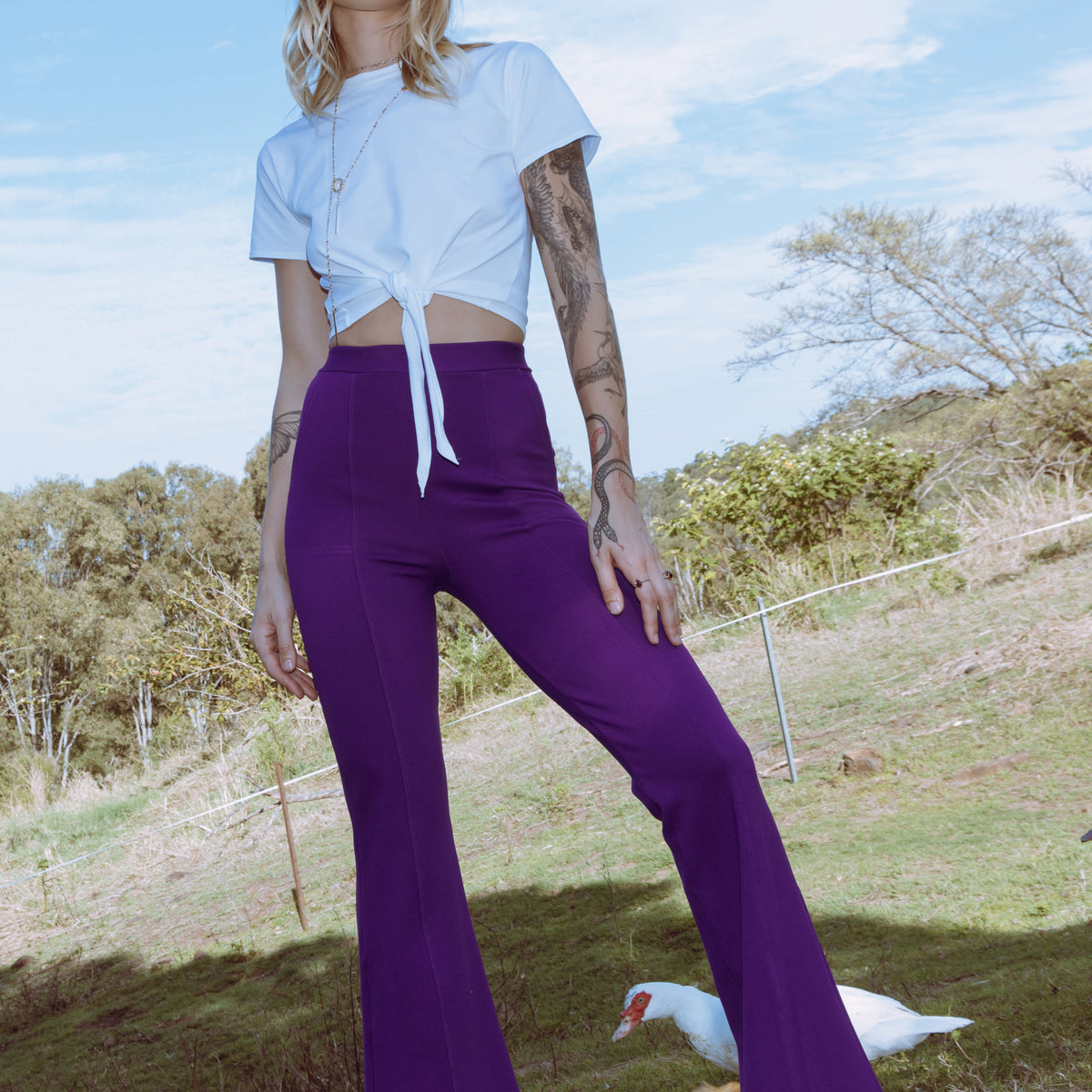 Eggplant Bootleg Pants - Limited – BlackMilk Clothing