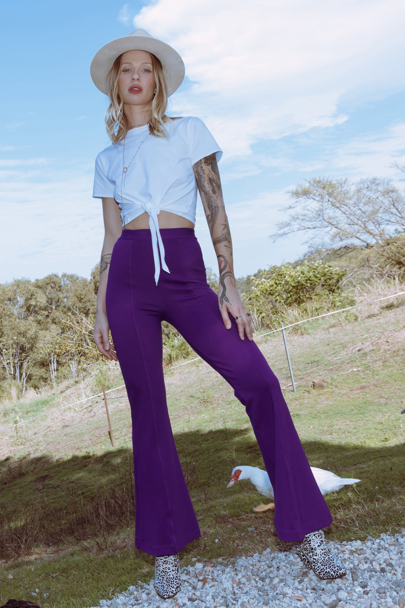 Eggplant Bootleg Pants - Limited – BlackMilk Clothing