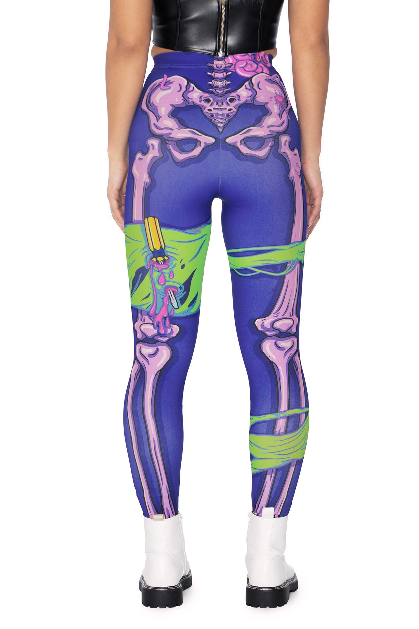 Electro-Necrosis High Waisted Matte Finish Leggings - Limited ...