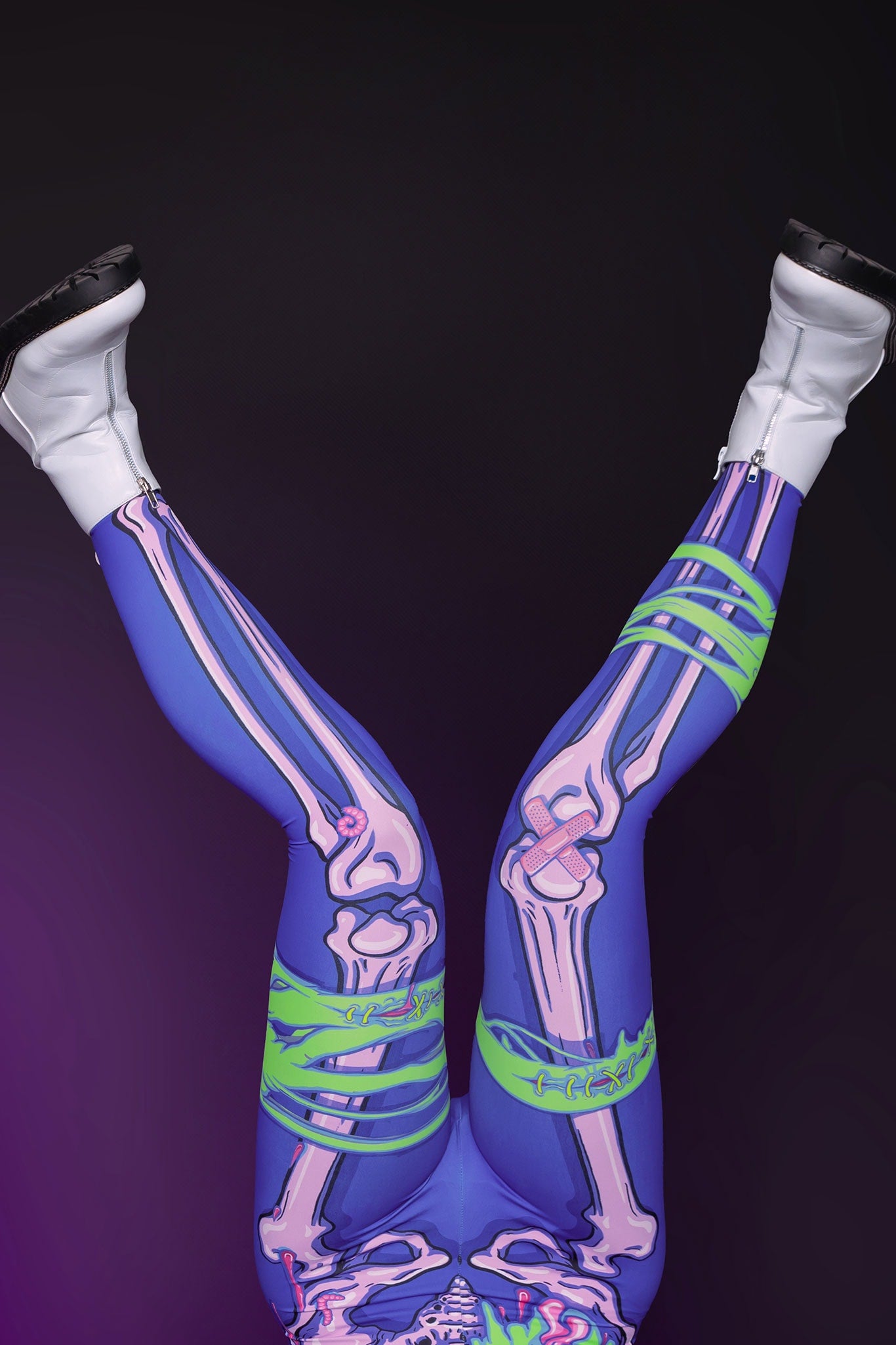 Electro-Necrosis High Waisted Matte Finish Leggings - Limited ...