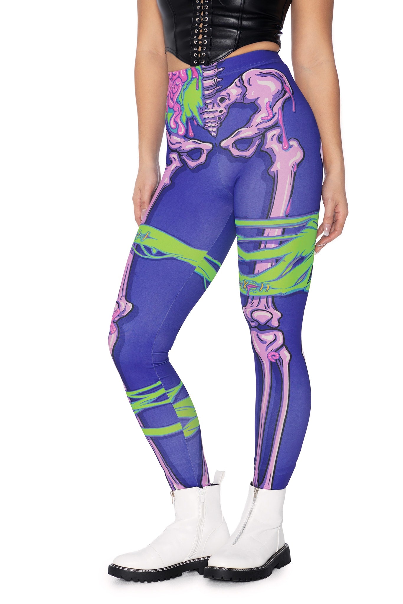Electro-Necrosis High Waisted Matte Finish Leggings - Limited ...