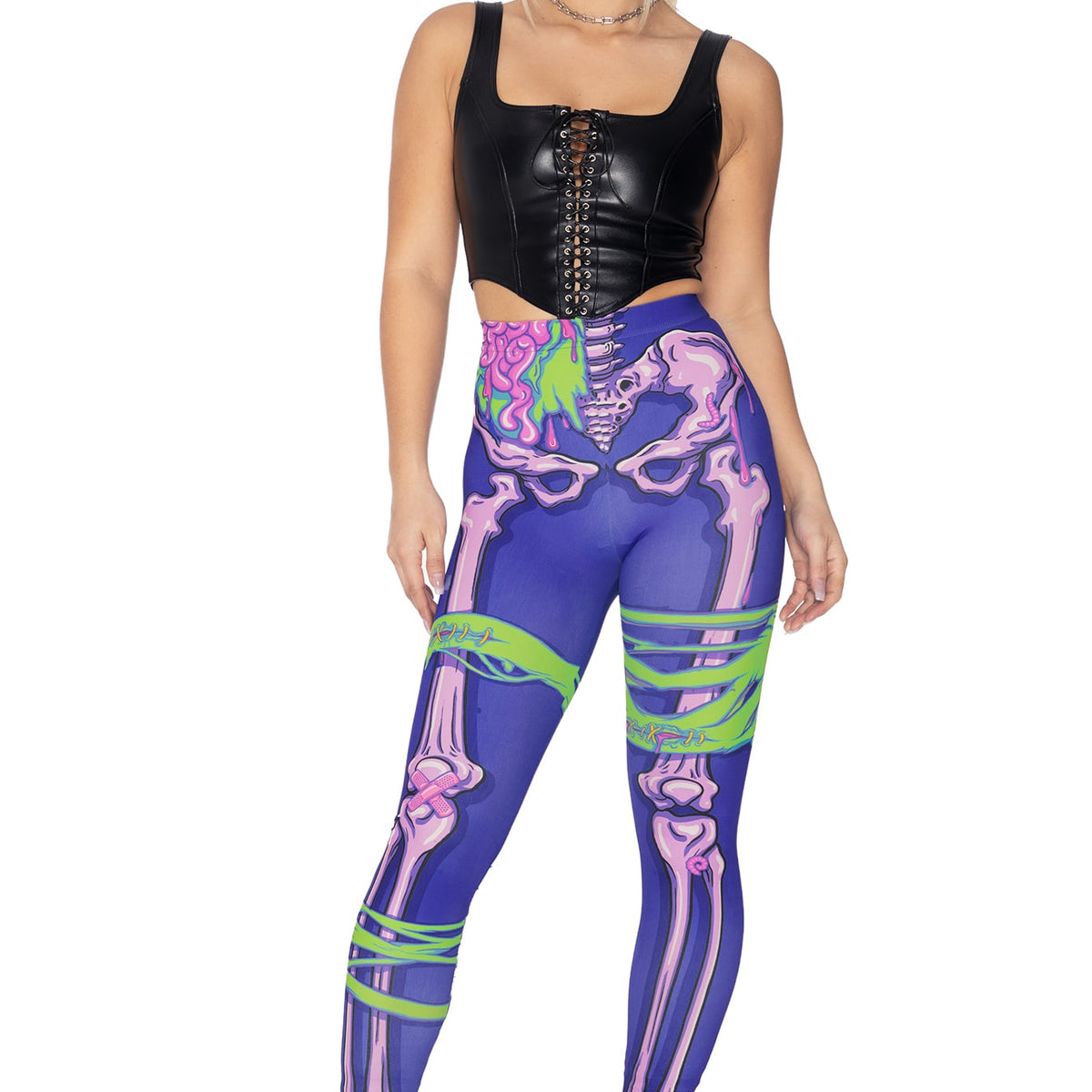 Electro-Necrosis High Waisted Matte Finish Leggings - Limited ...