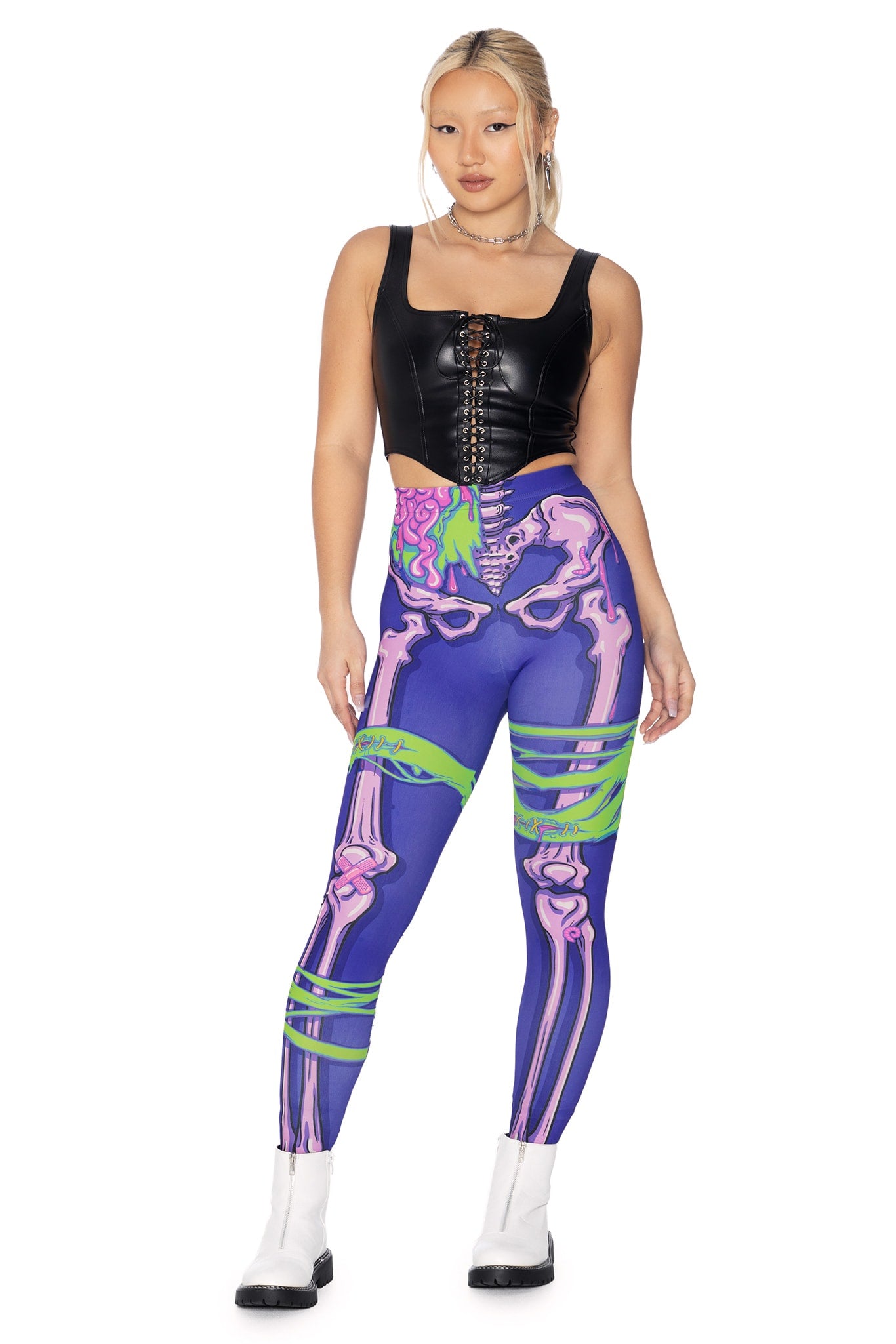 Electro-Necrosis High Waisted Matte Finish Leggings - Limited ...