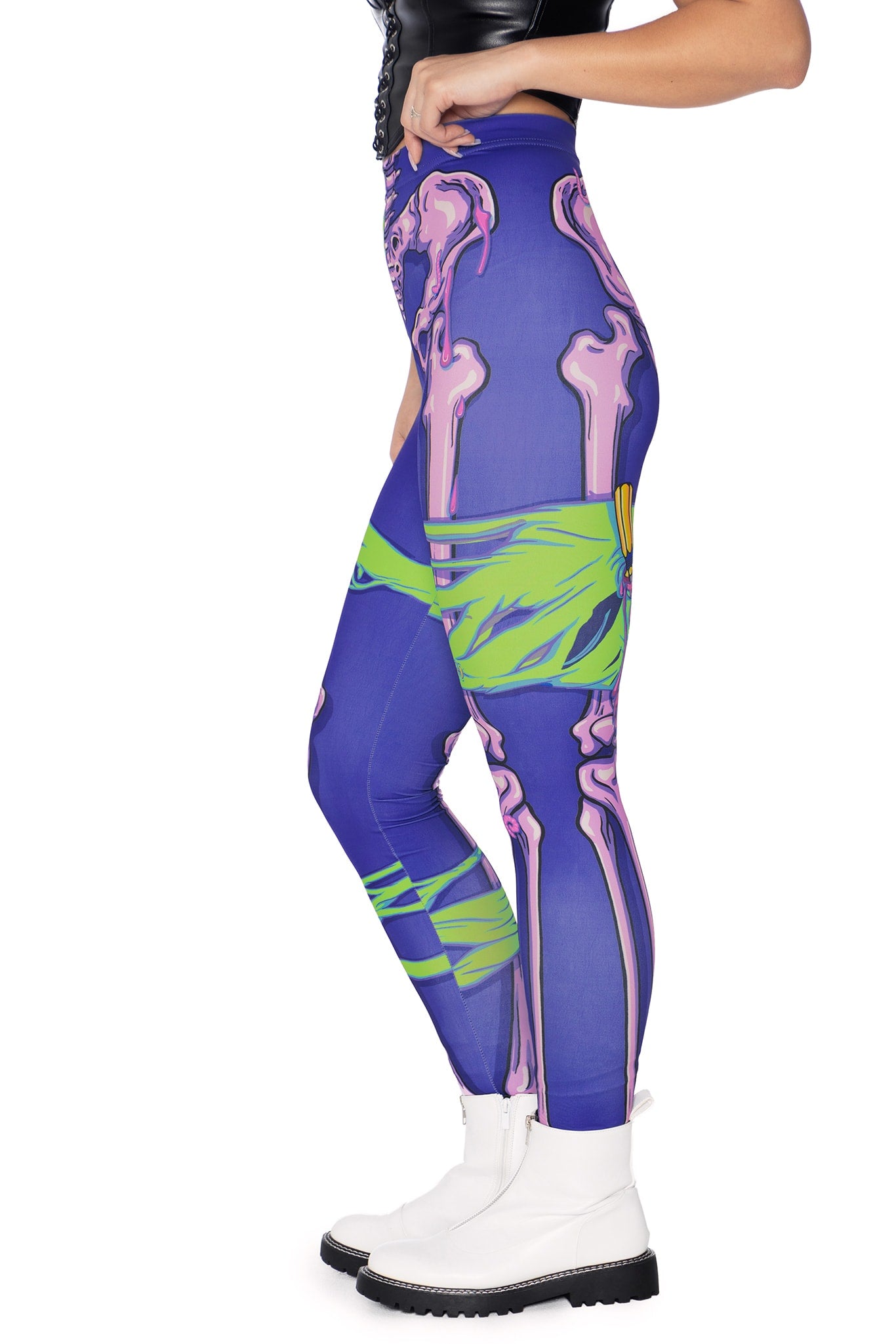 Electro-Necrosis High Waisted Matte Finish Leggings - Limited ...