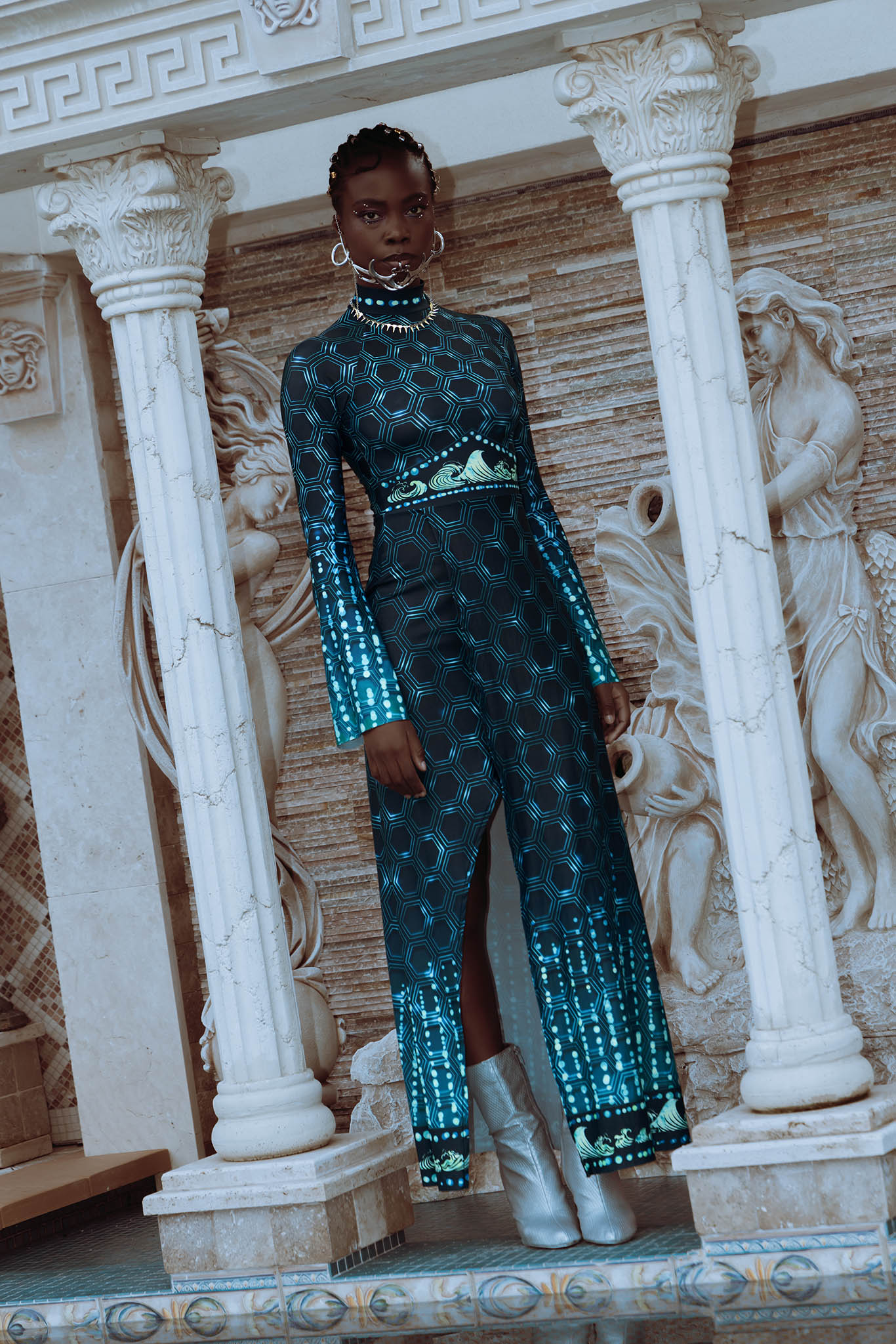 Elemental Power Flare Sleeve Maxi Dress - Limited – BlackMilk Clothing