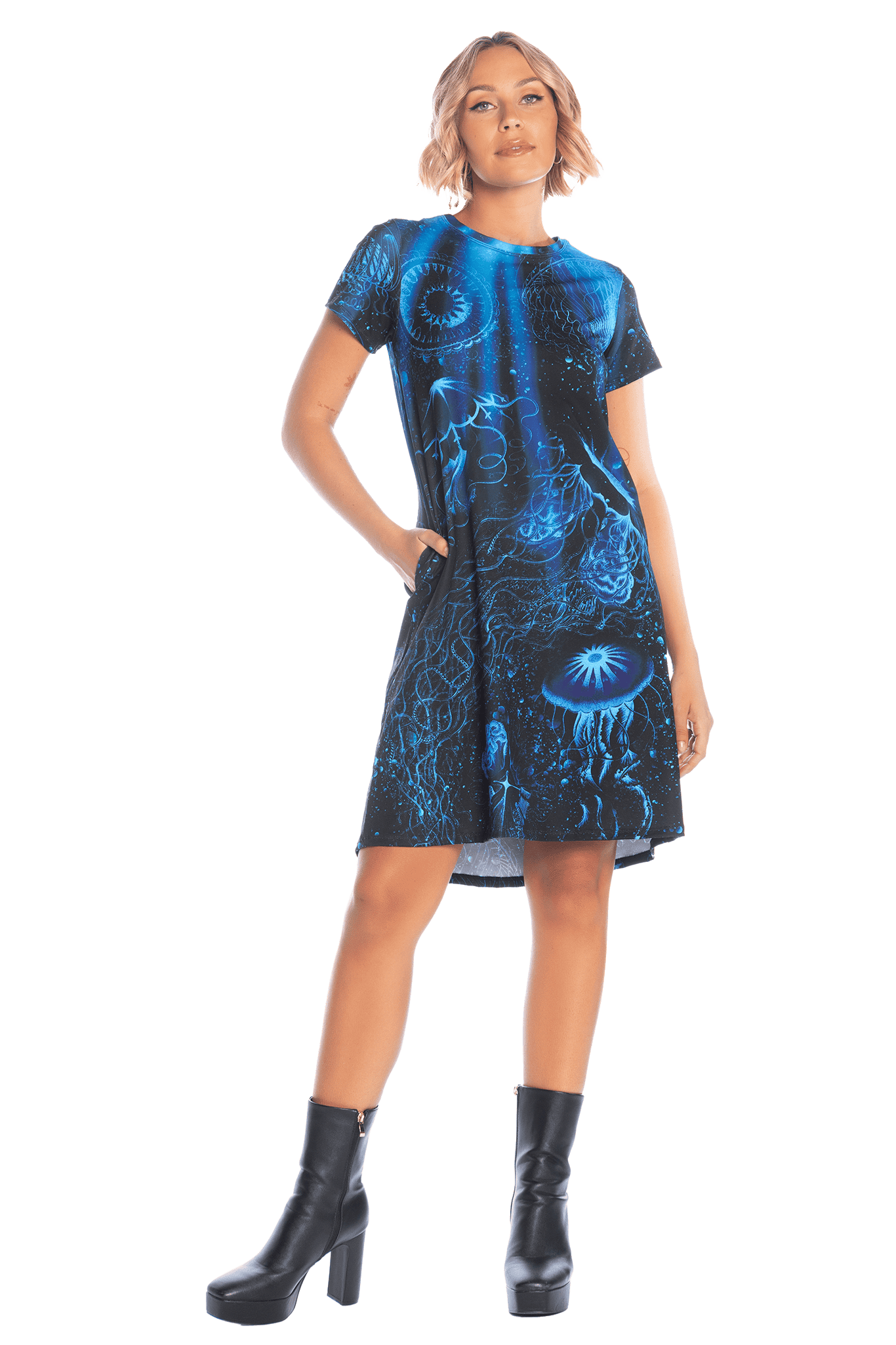 Deep Sea Jellyfish Longline Swing Tee Dress - Limited – BlackMilk Clothing