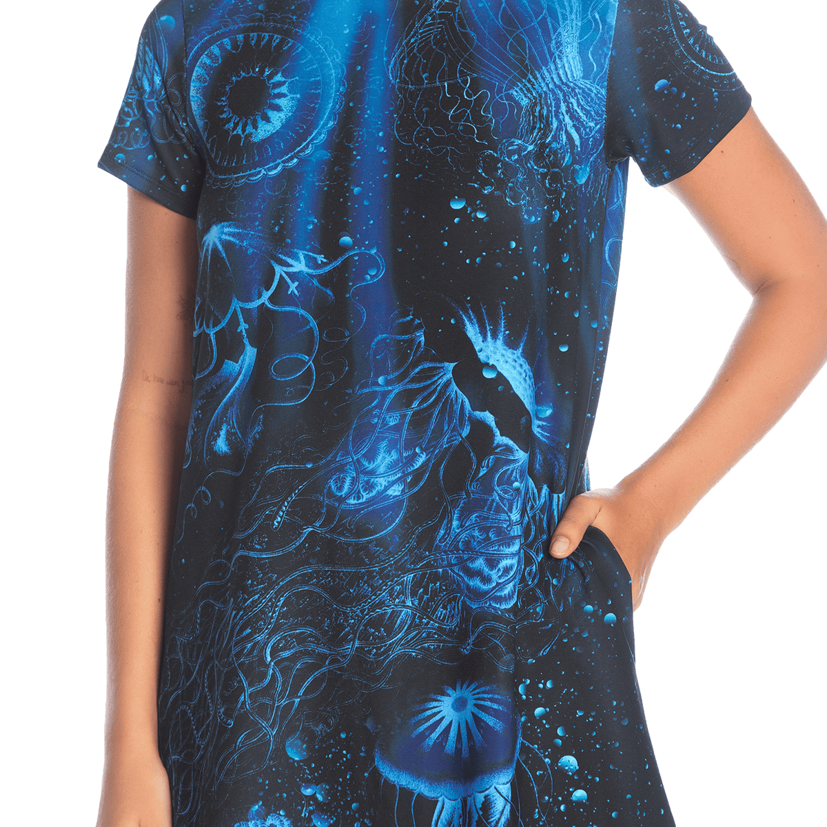 Deep Sea Jellyfish Swing Tee Dress - Limited – BlackMilk Clothing