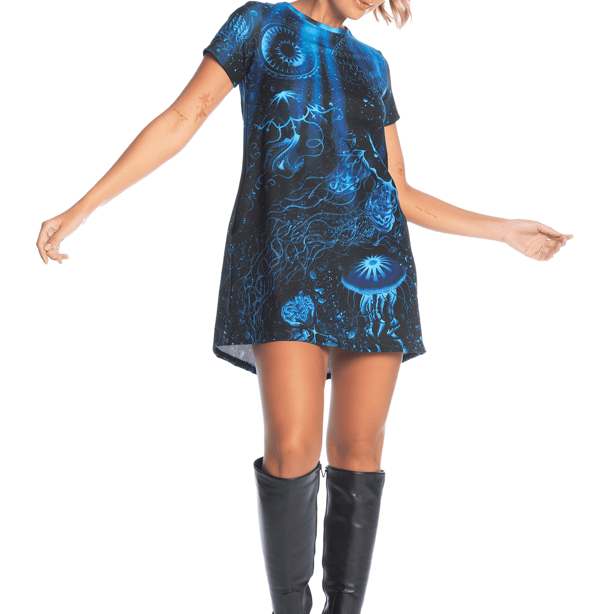 Deep Sea Jellyfish Swing Tee Dress - Limited – BlackMilk Clothing