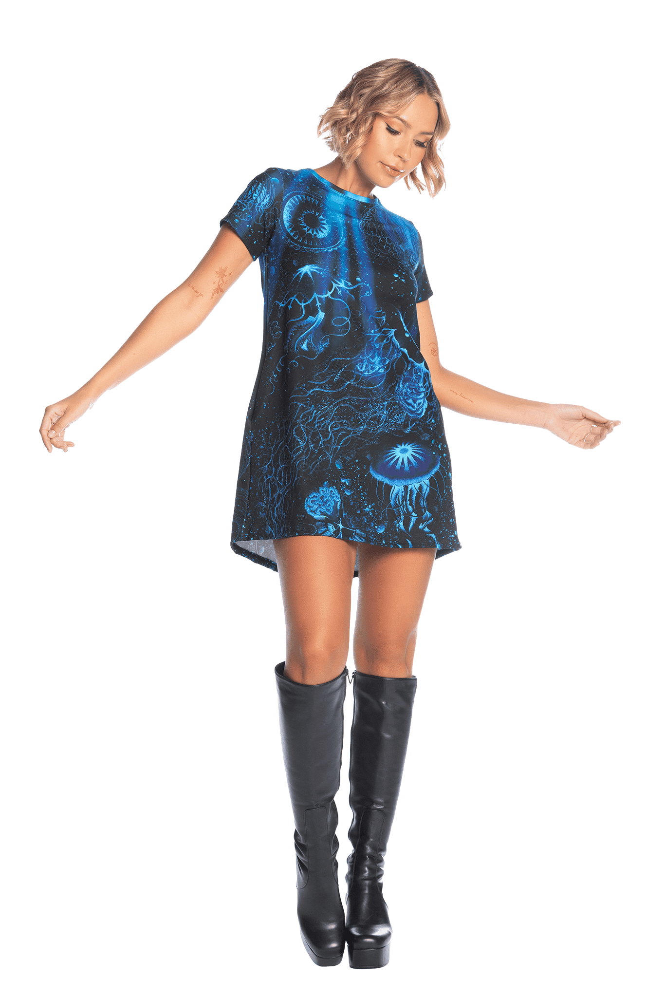 Deep Sea Jellyfish Swing Tee Dress - Limited – BlackMilk Clothing