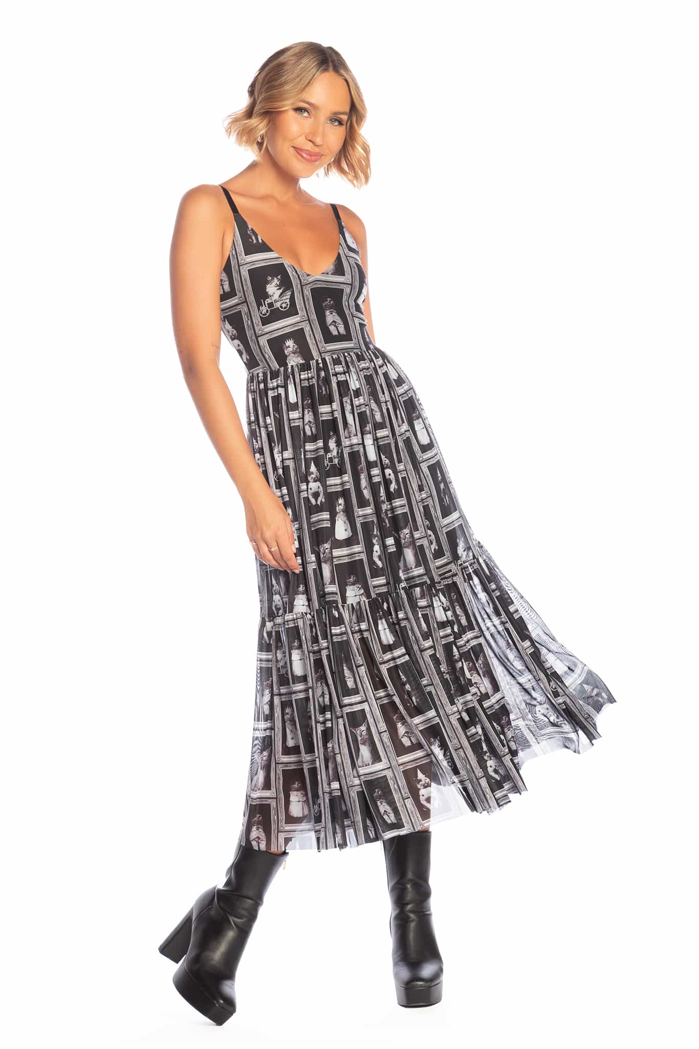 Cat Tales Sheer Midaxi Dress - Limited – BlackMilk Clothing