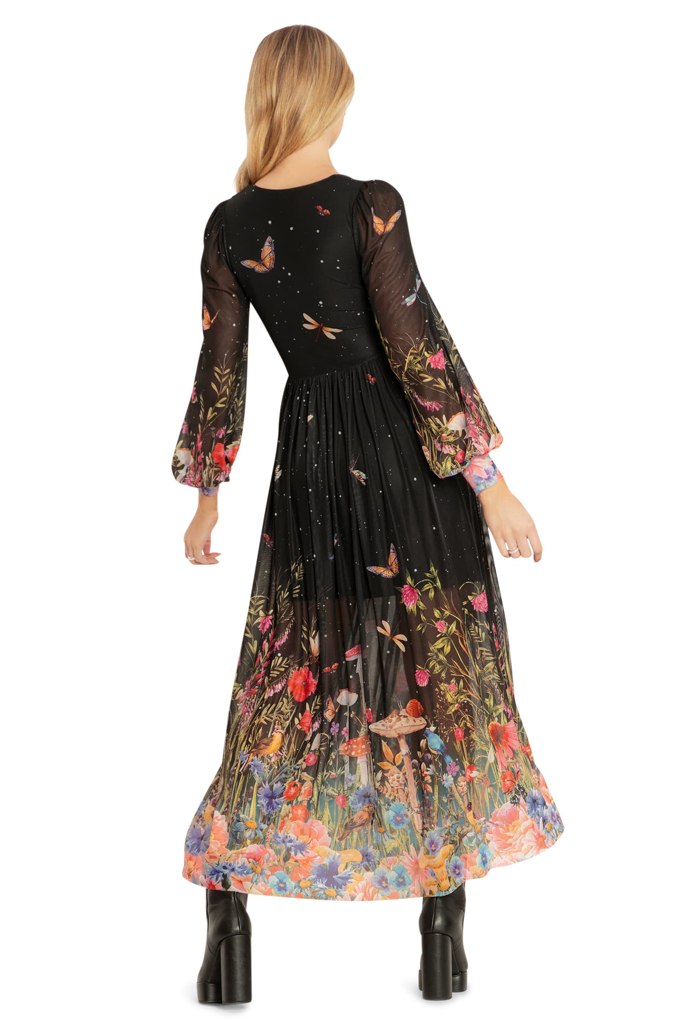 Fairytale Floral Sheer Bishop Maxi Dress – BlackMilk Clothing