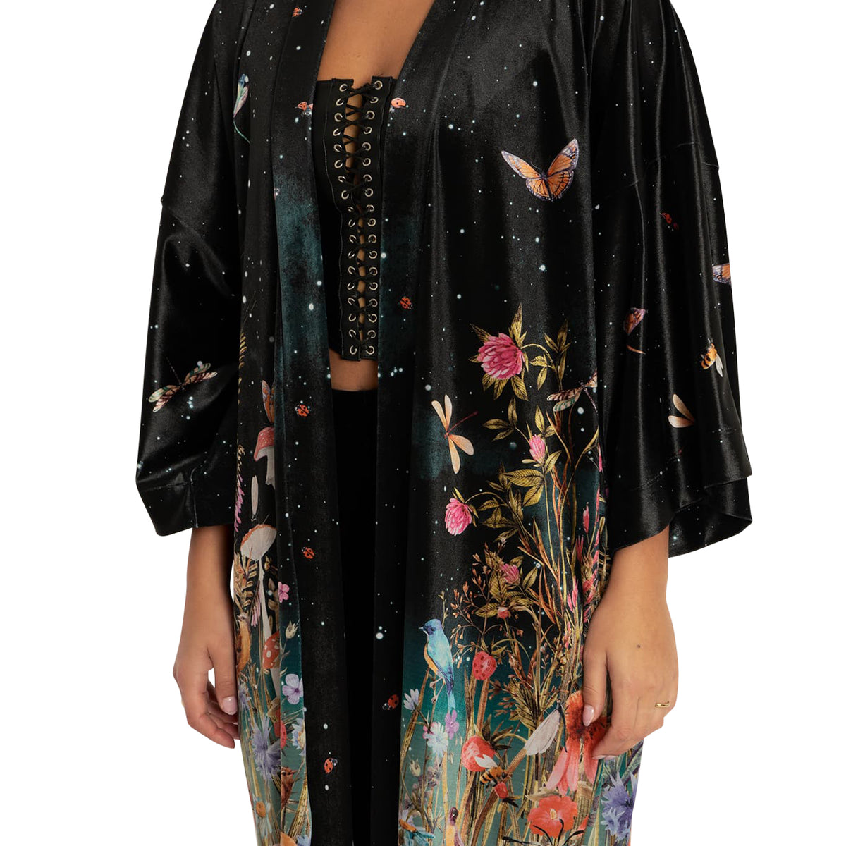 Fairytale Floral Velvet Robe - Limited – BlackMilk Clothing