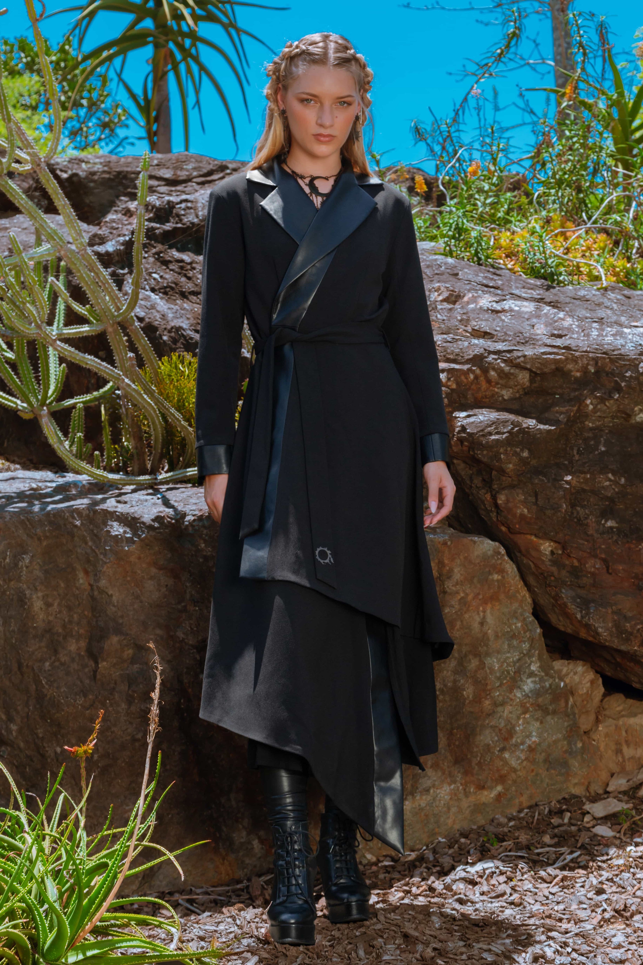 Job Icons Asymmetric Trench Coat – BlackMilk Clothing