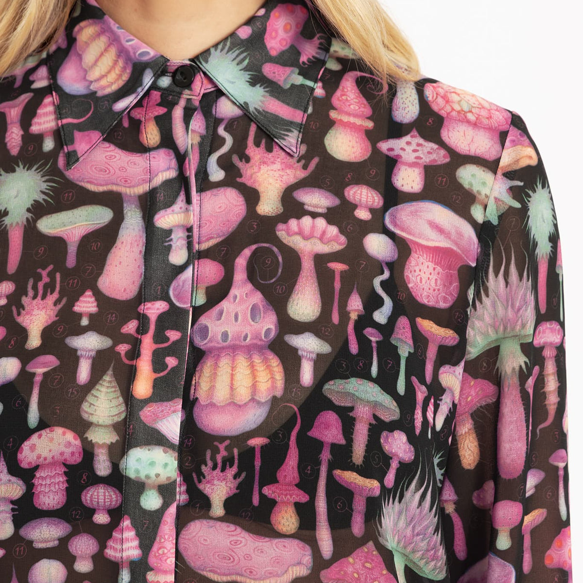 Fungirl Black Long Sleeve Cute As A Button Shirt - Limited – BlackMilk ...