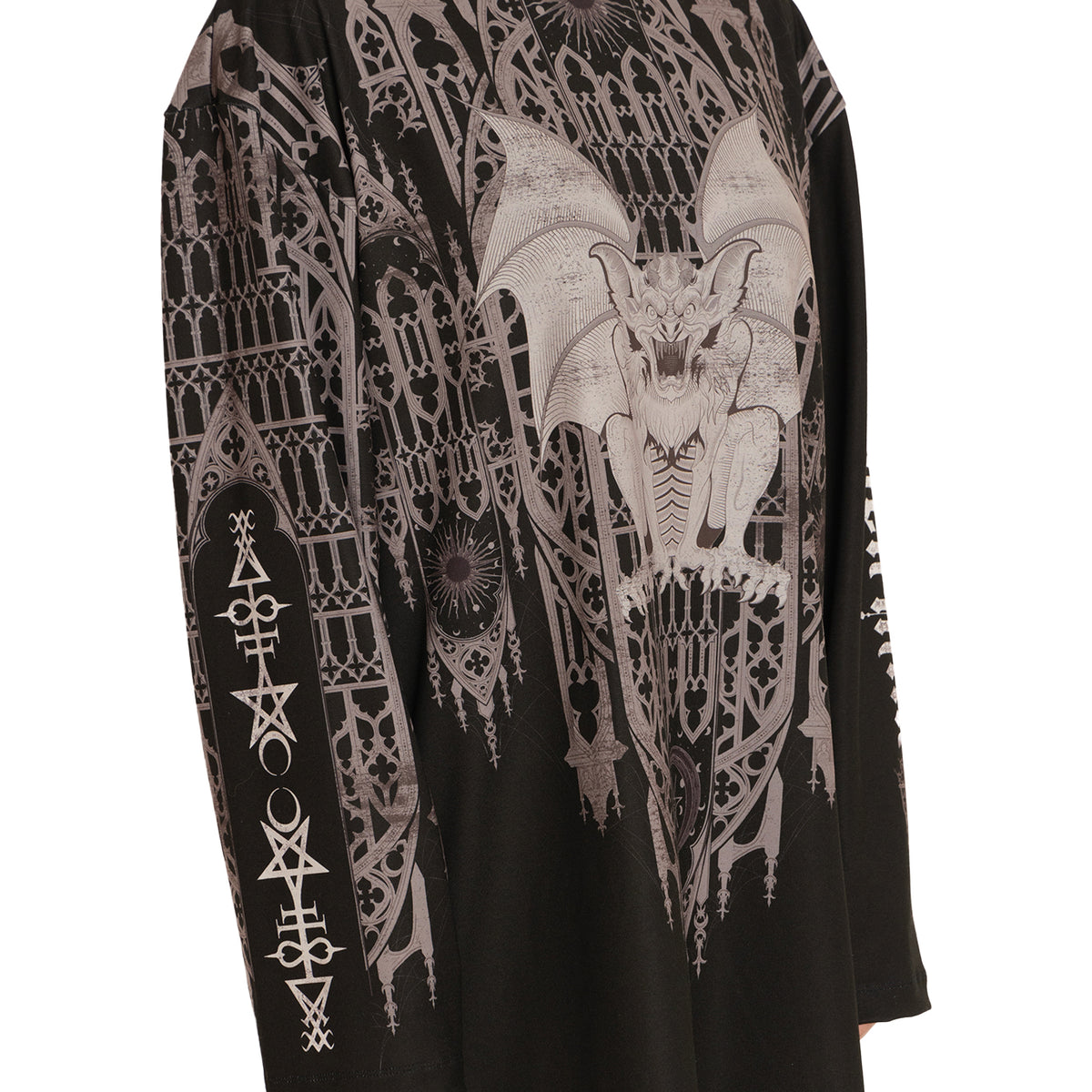 Gargoyle Guardian Long Sleeve Hooded Big Tee - Limited – BlackMilk Clothing