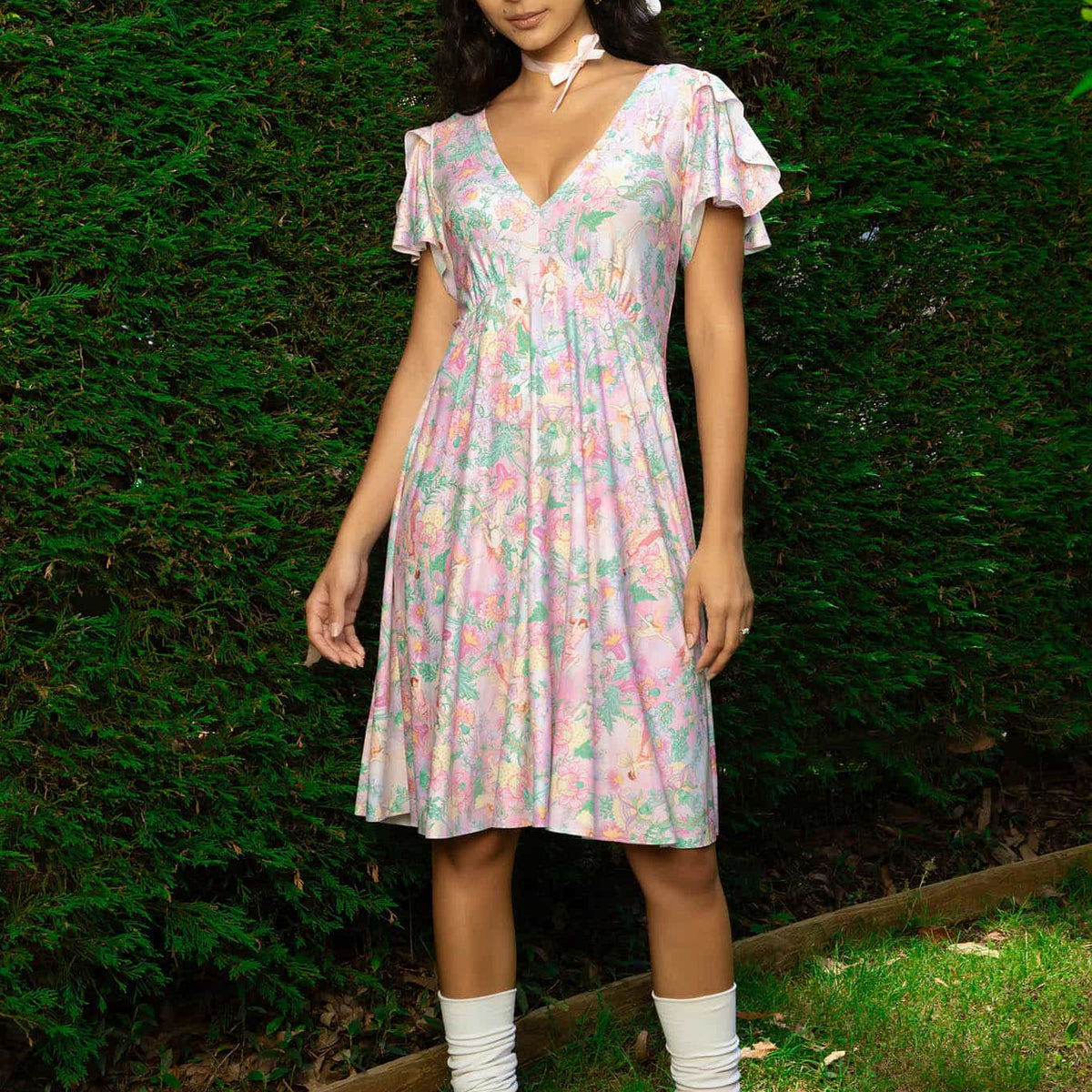 Goble Fairies Tulip Sleeve Longline Dress - Limited – BlackMilk Clothing