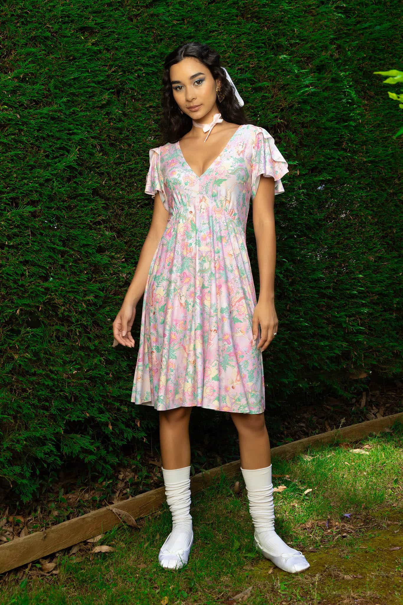 Goble Fairies Tulip Sleeve Longline Dress - Limited – BlackMilk Clothing