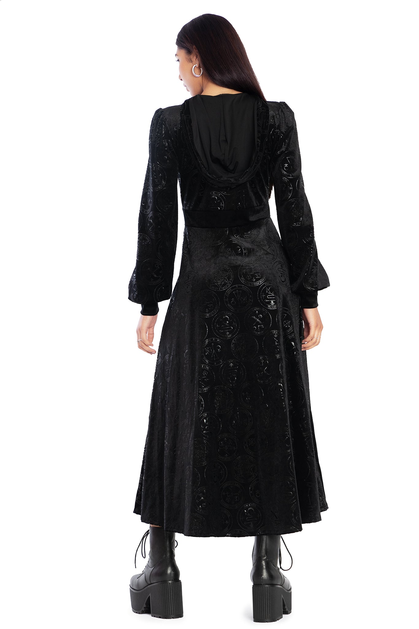 Good Charms Velvet Hooded Maxi Jacket - Limited – BlackMilk Clothing