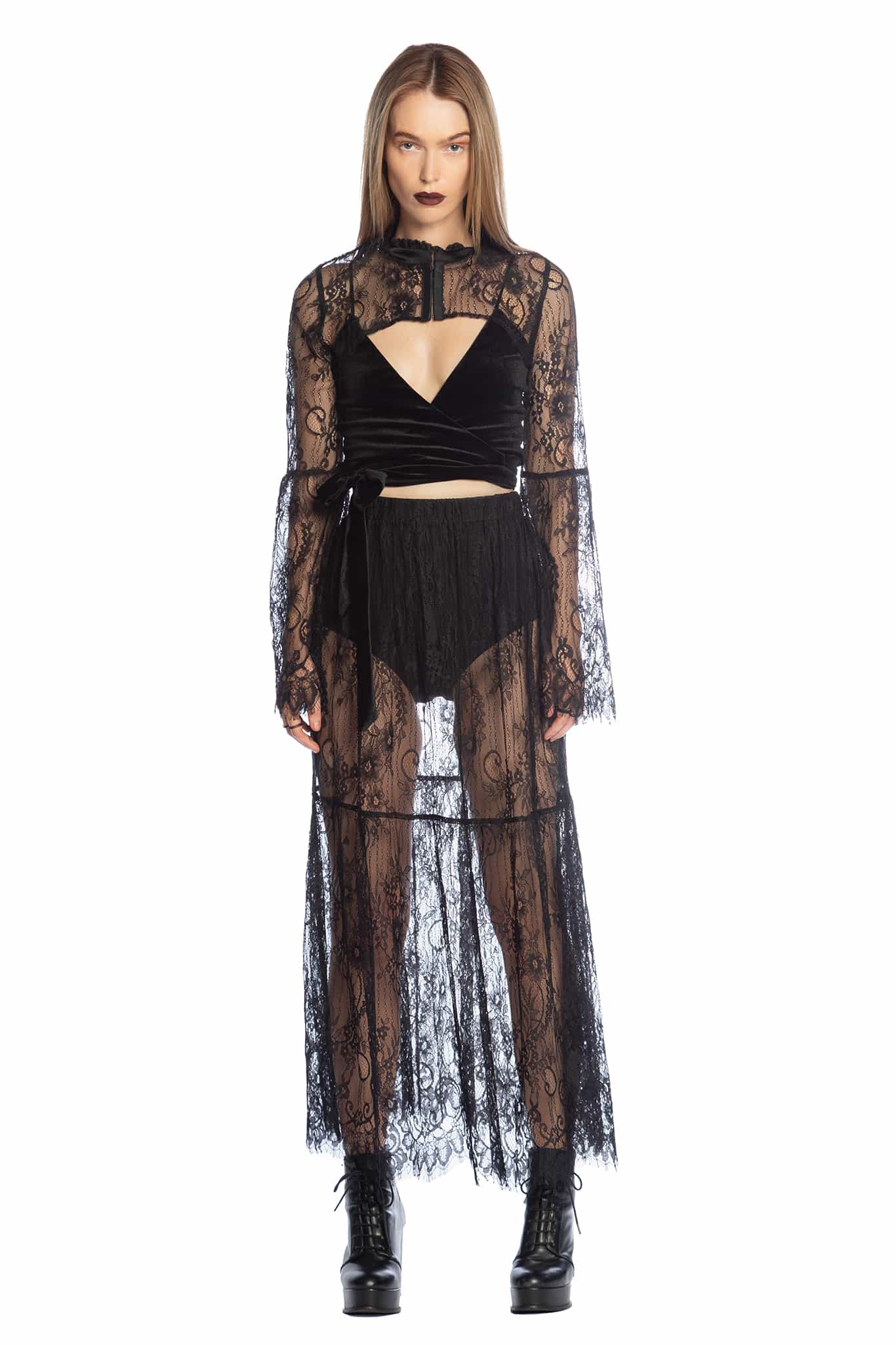 Gossamer Lace Maxi Skirt - Limited – BlackMilk Clothing