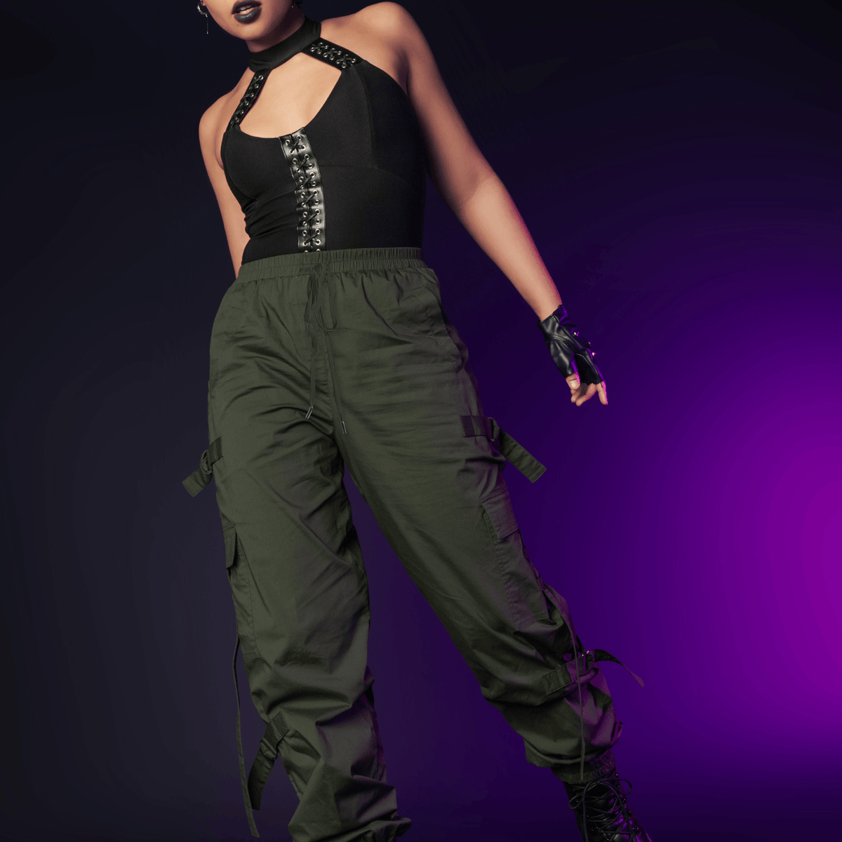 Jungle Green Strappy Comfy Cargo Pants - Limited – BlackMilk Clothing