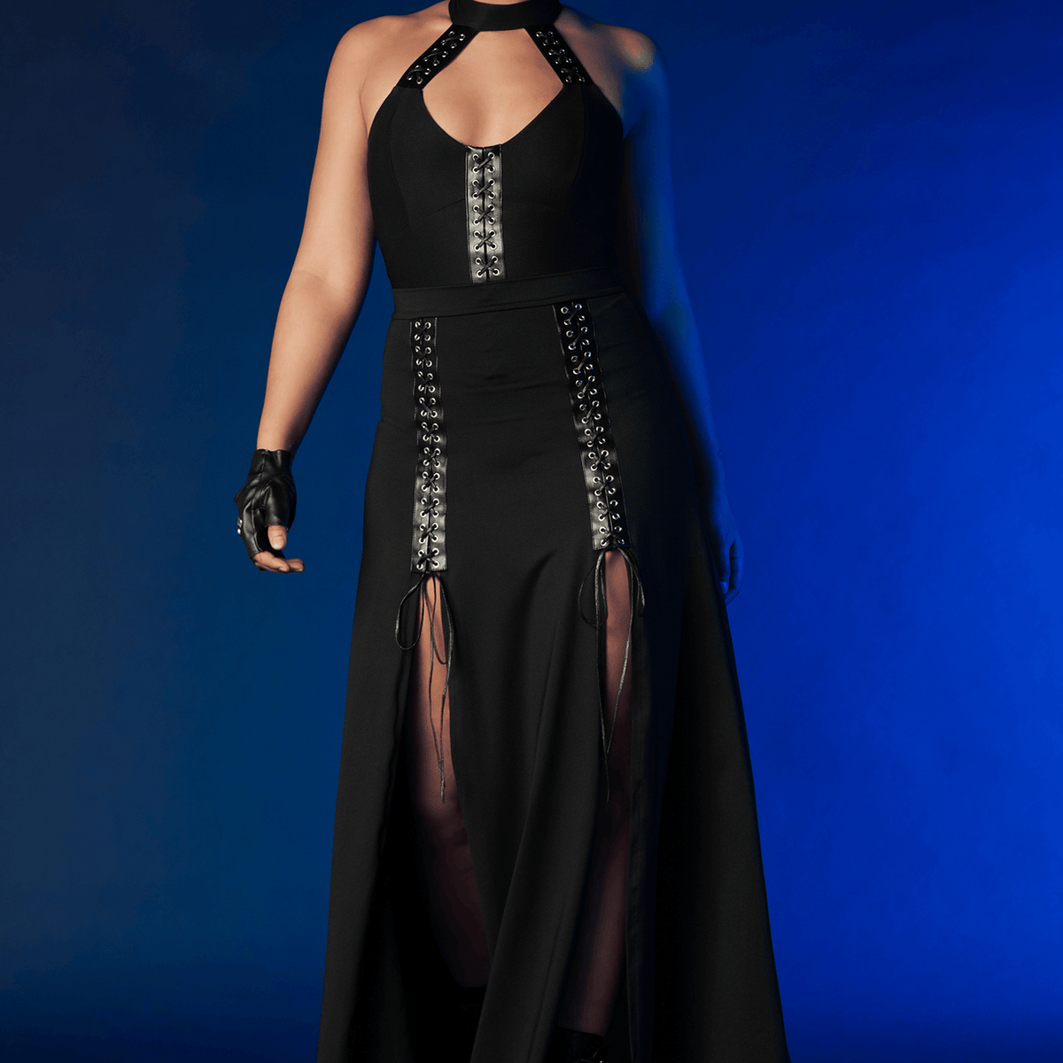 Matte Black Laced Split Skirt - Limited – BlackMilk Clothing