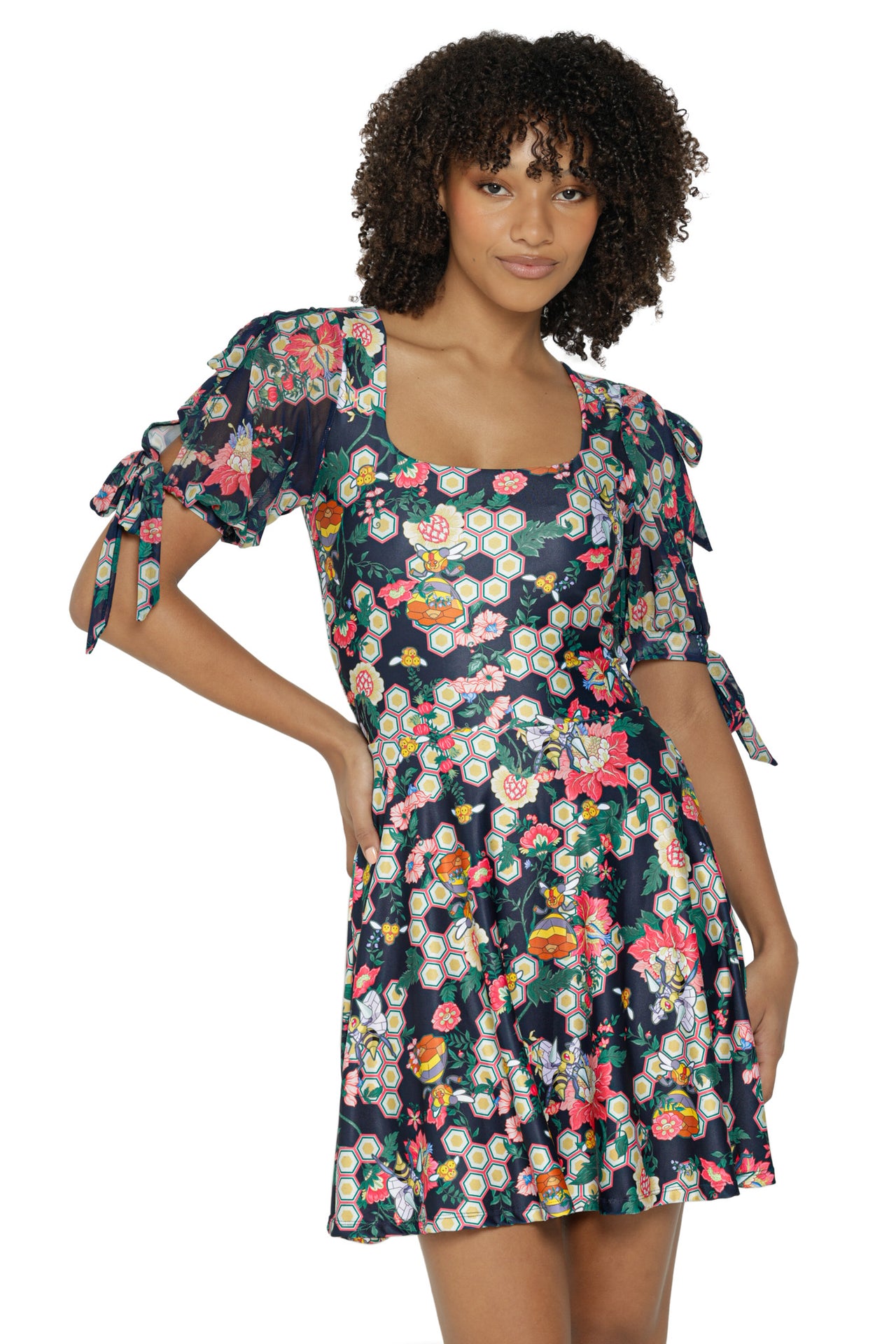 Honey, Honey Sheer Tie Sleeve Skater Dress - Limited – BlackMilk Clothing