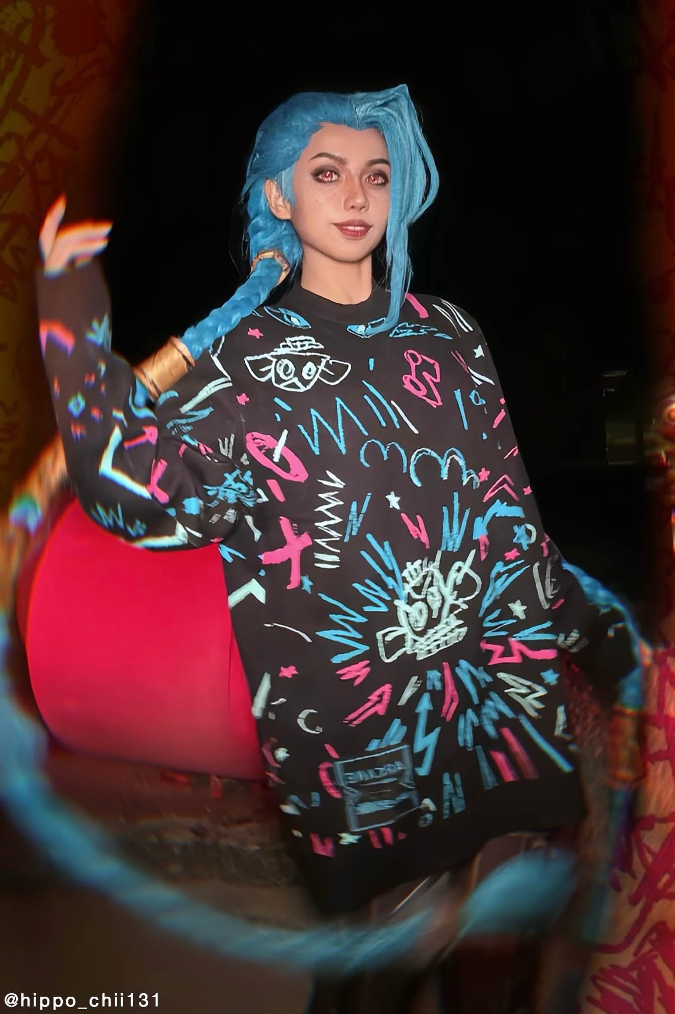 Jinx Graffiti Oversized Knit Sweater – BlackMilk Clothing